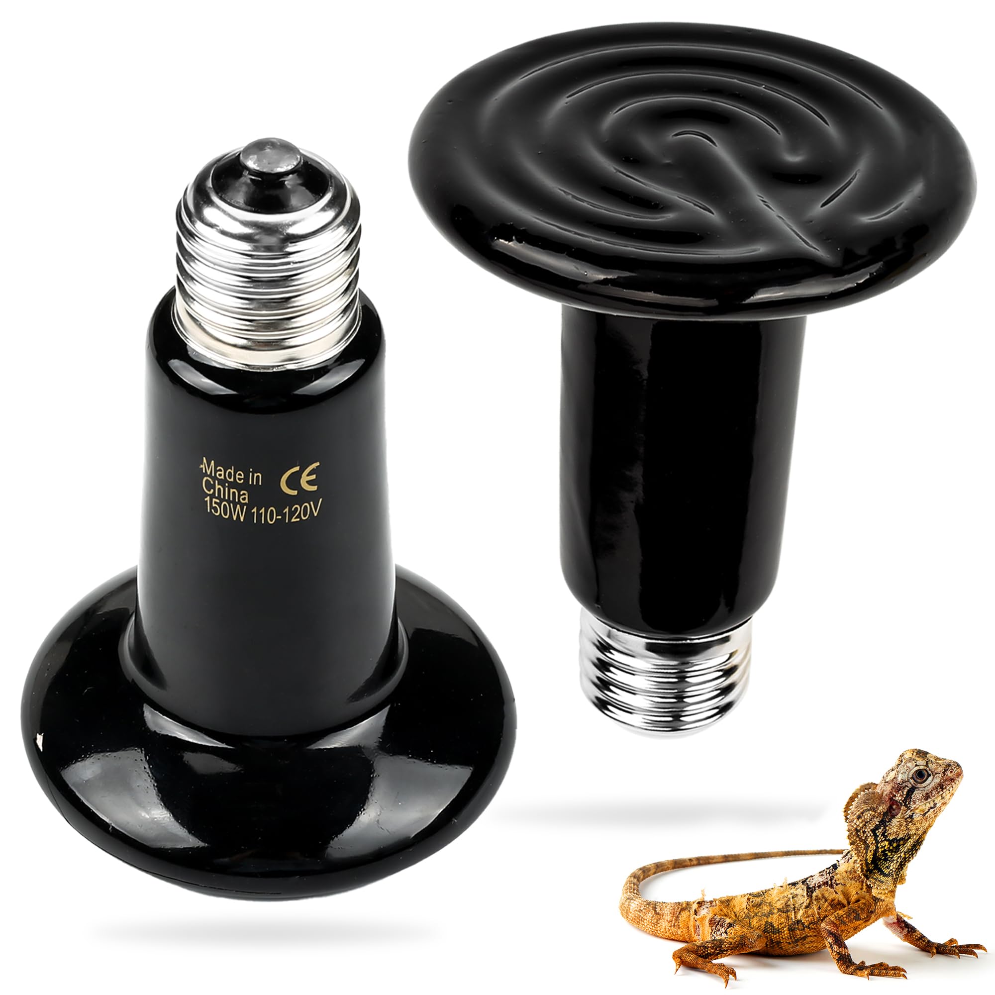 Amazon.com: BN-LINK 150W Reptile Heat Lamp 2-Pack Ceramic Heat Emitter ...