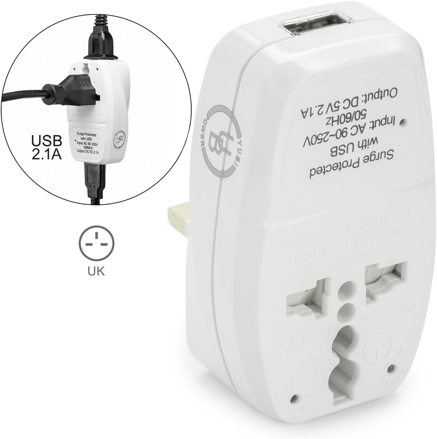 Amazon.com: Yubi Power USA to UK Plug Adapter 3 in 1 Universal Travel ...