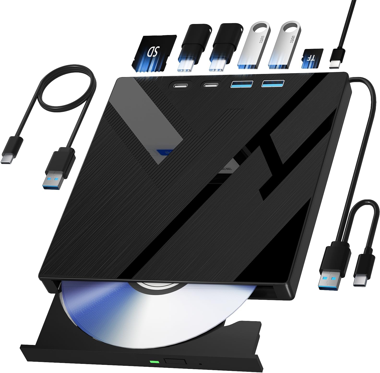 Amazon.com: inaepeak 8 IN 1 External CD/DVD Drive for Laptop, USB 3.0 ...