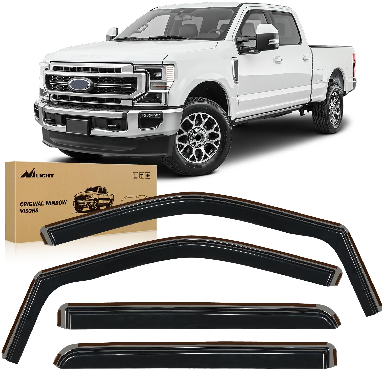 Amazon.com: Nilight Vent Window Visors for Ford F250 F350 F450 F550 ...