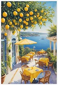 Amazon.com: Vintage Amalfi Coast Scenery Wall Art Funky Italy Lemon ...