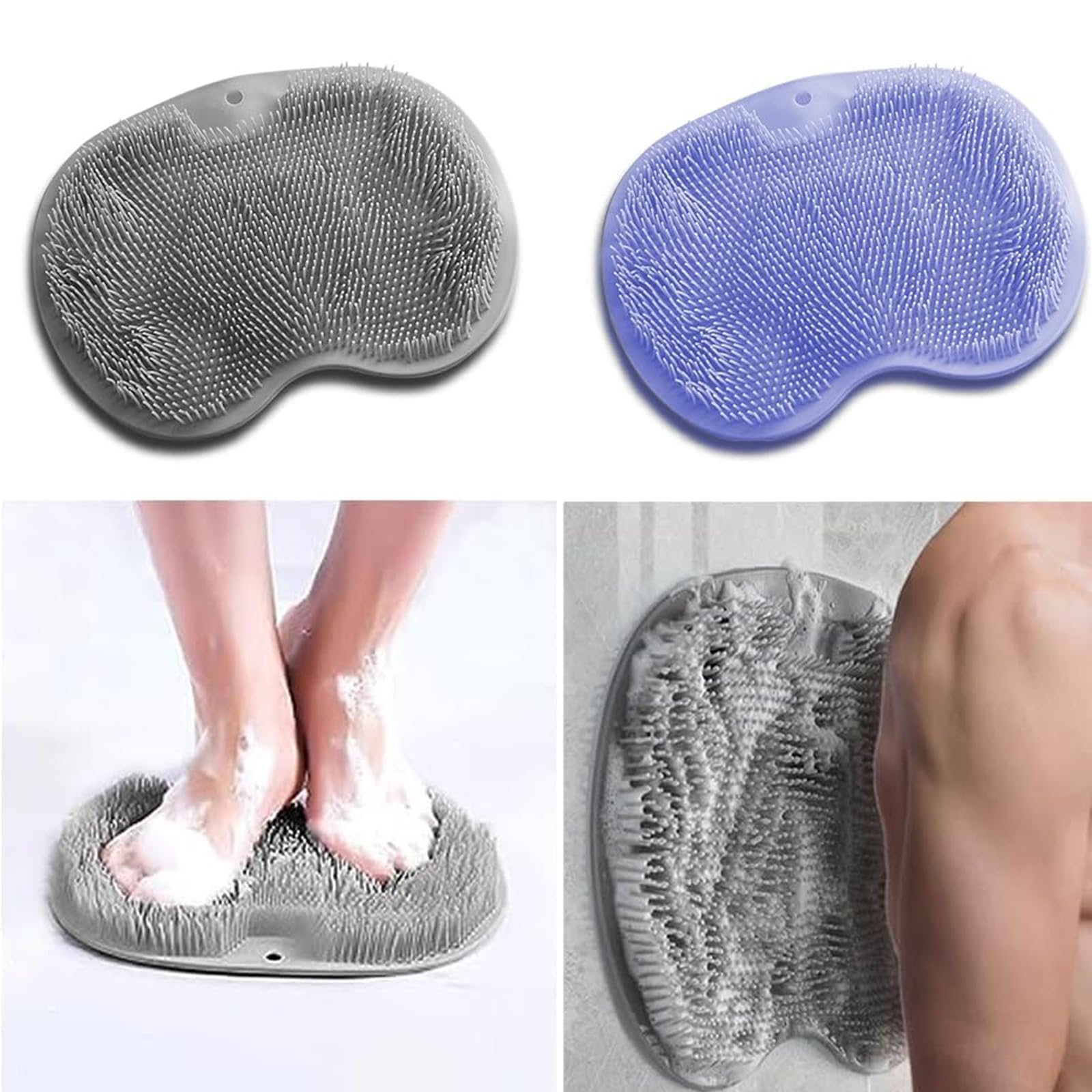 Amazon.com : 2 Pack Shower Back & Foot Scrubber,Wall Mounted Back ...