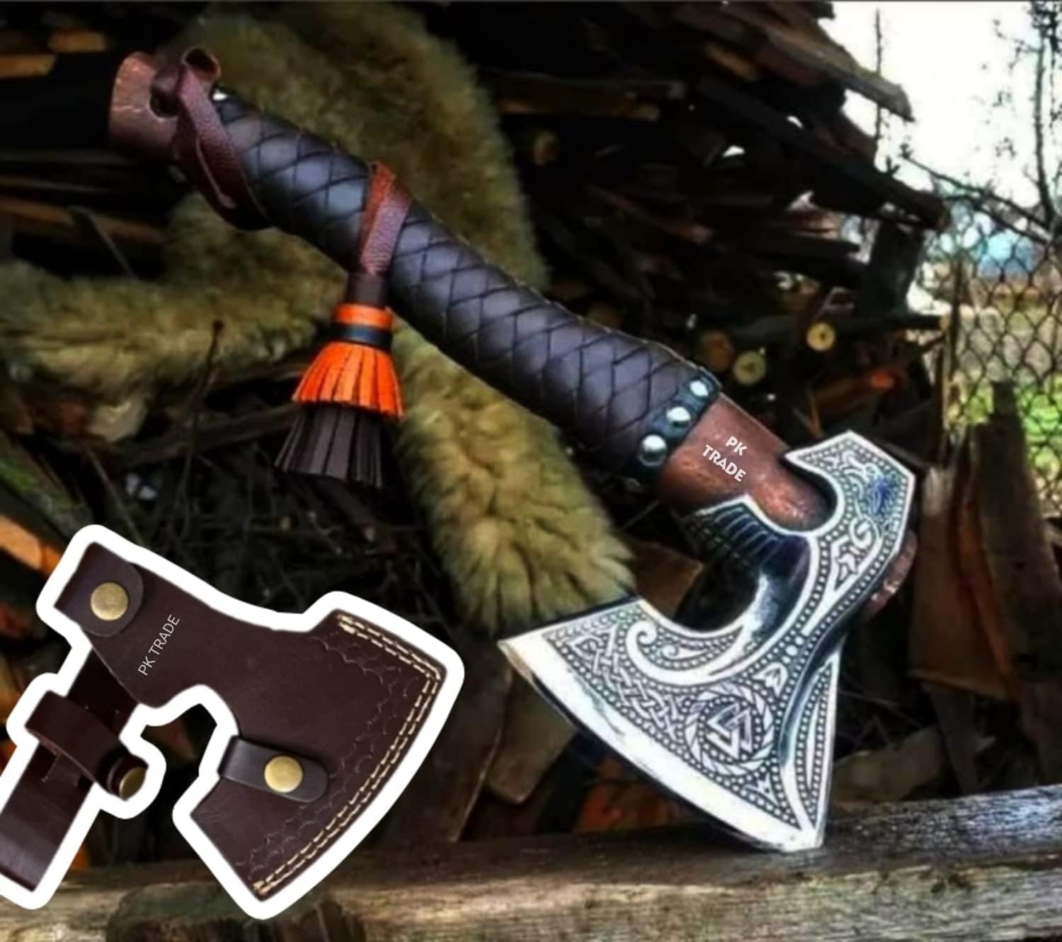 Amazon.com : PK Trade - Viking Axe, Hatchet, Throwing Axes, Weapons ...