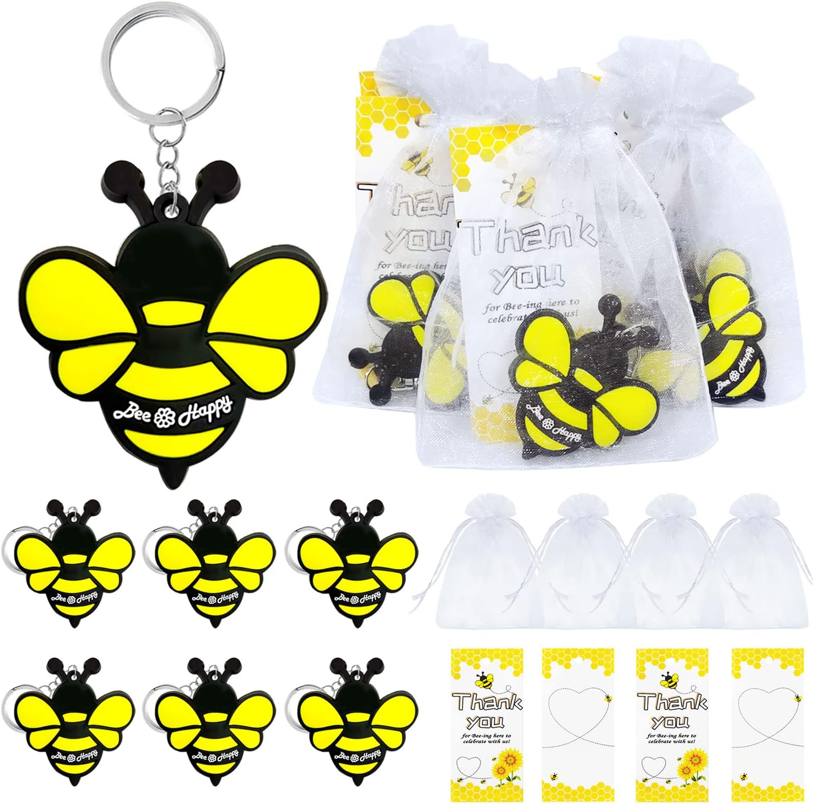 Amazon.com: Elecrainbow 60 Pack Bumble Bee Keyring Pack including 20 ...