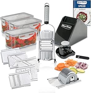 Amazon.com: Genius Nicer Dicer Speed Deluxe Set 19 Piece Multi-Slicer V ...