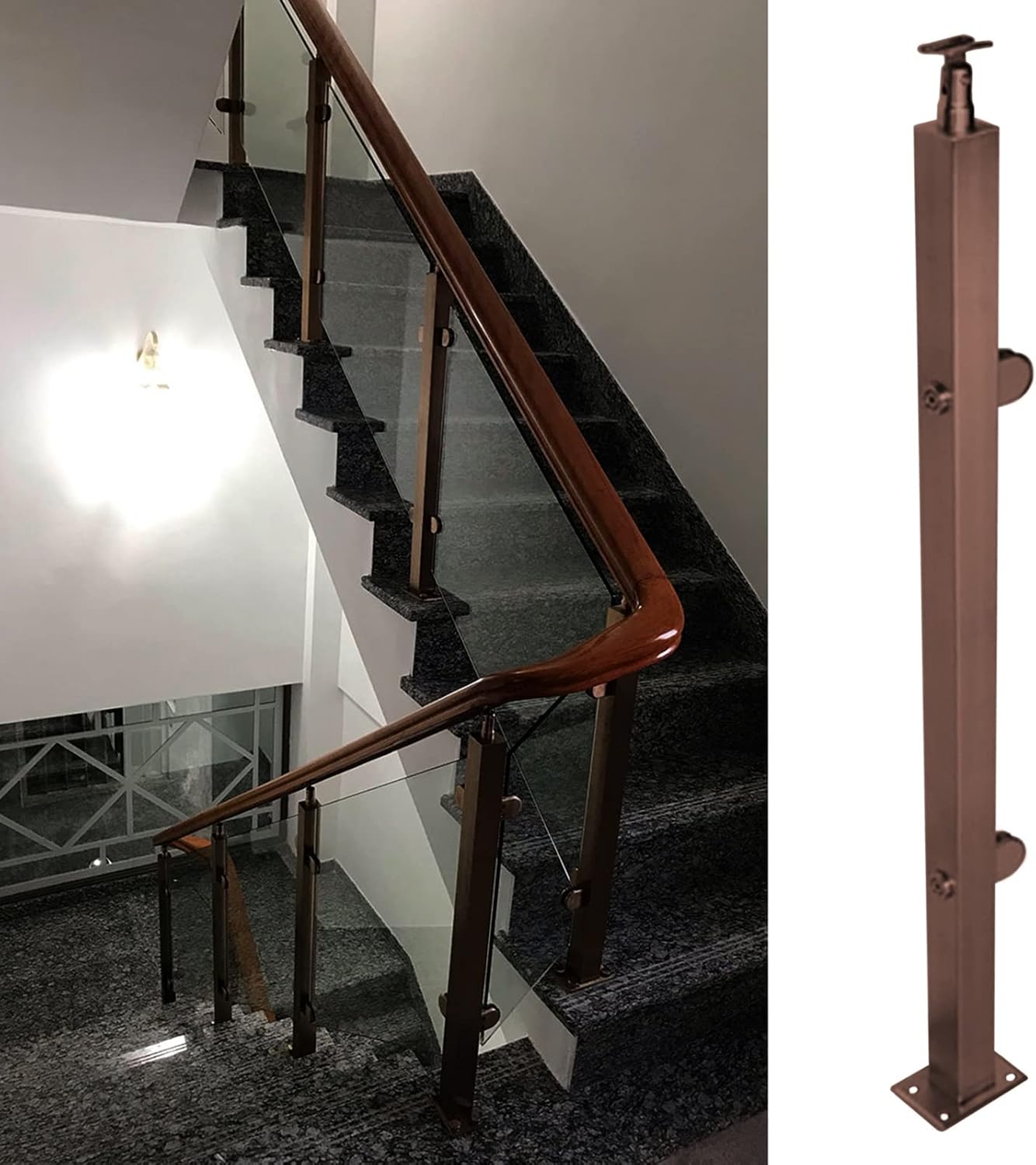 Amazon.com: IBOWZ Glass Railing Post,Stair Post Glass Railing Stair ...