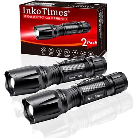 InkoTimes LED Tactical Flashlight - i1800S Powerful High Lumen Zoomable ...