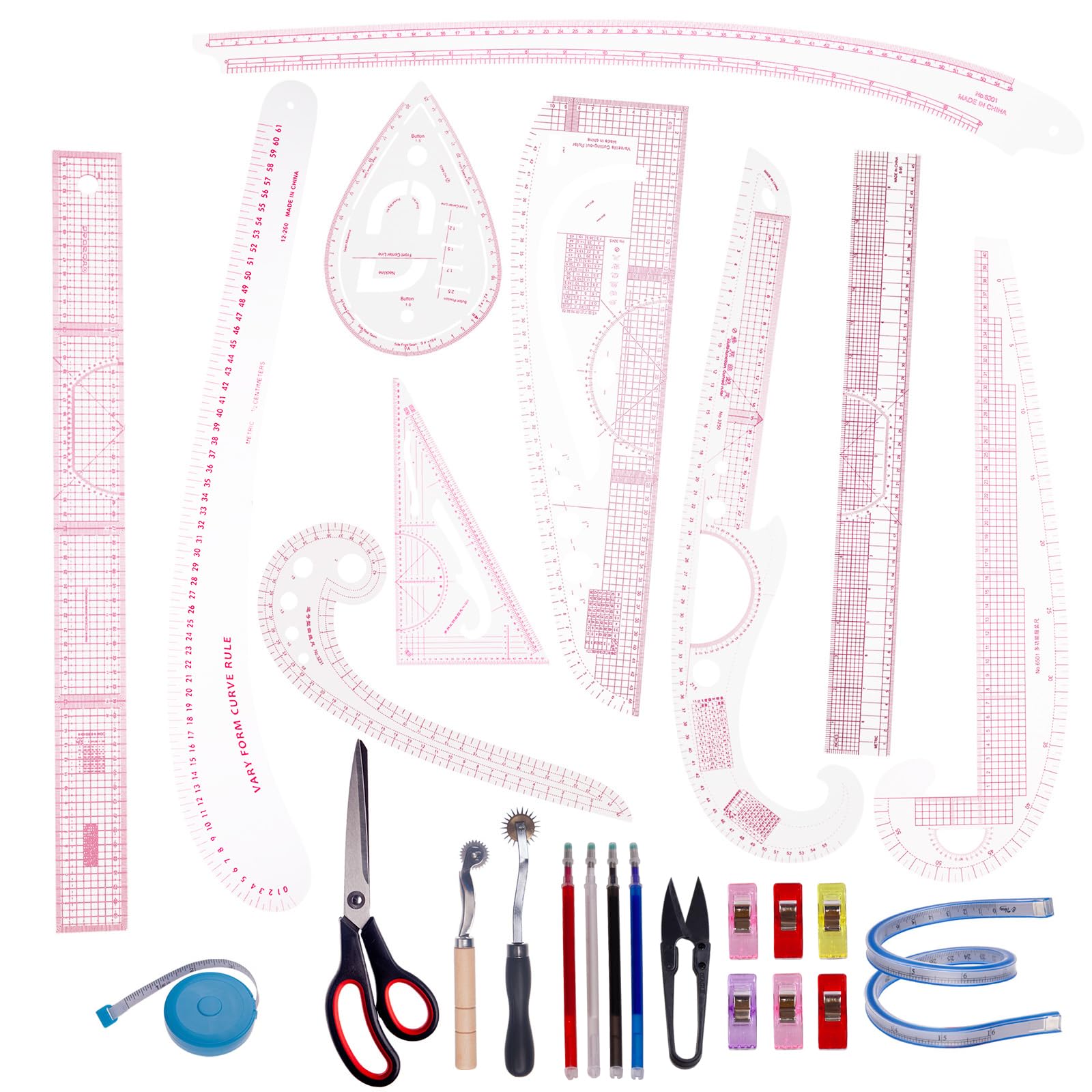 Amazon.com: AMZTKDIY Acrylic Sewing Ruler Set，French Curve Pattern ...