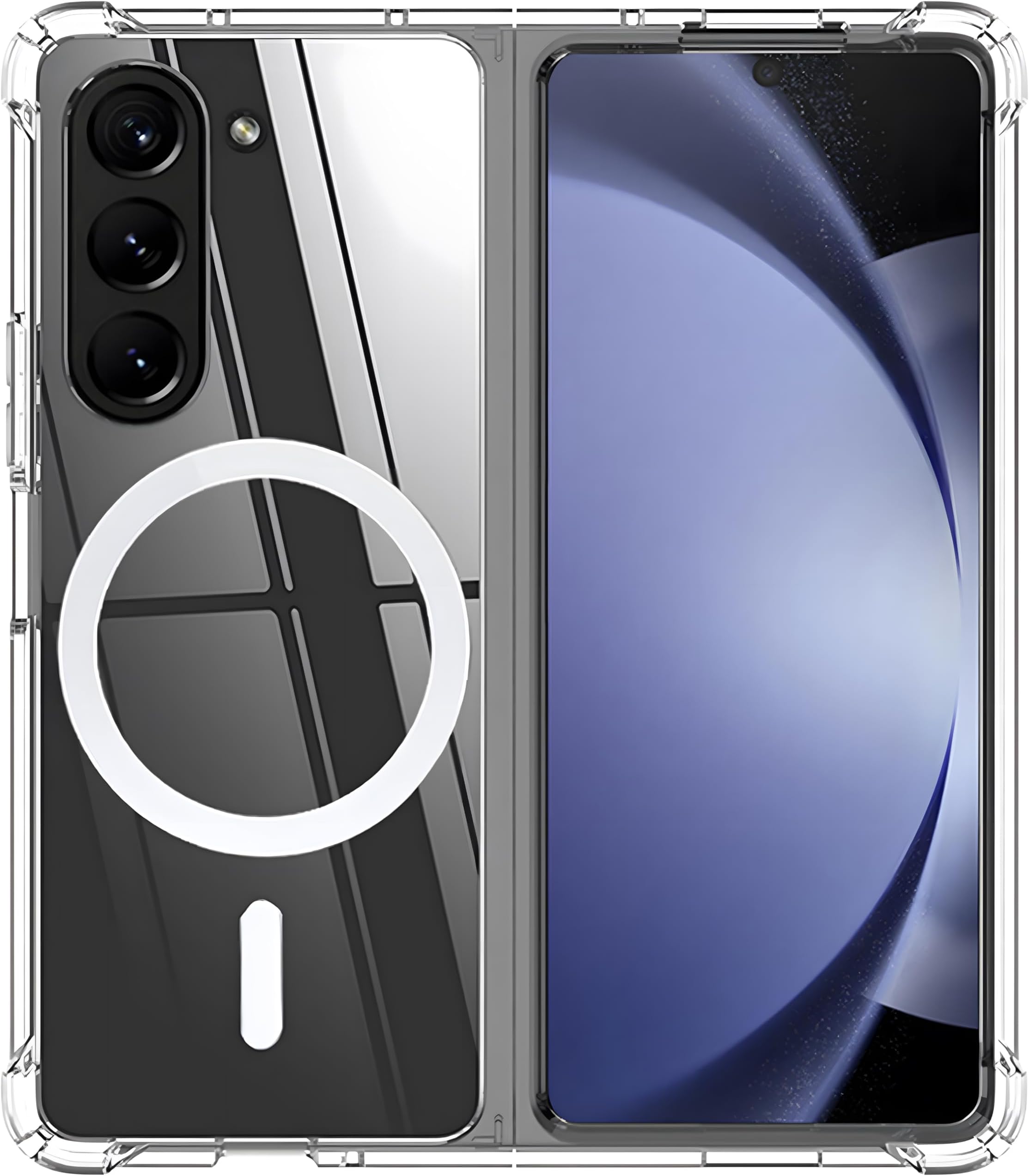 Amazon.com: HOYZNBI Clear Magnetic Case for Samsung Galaxy Z Fold 5 ...