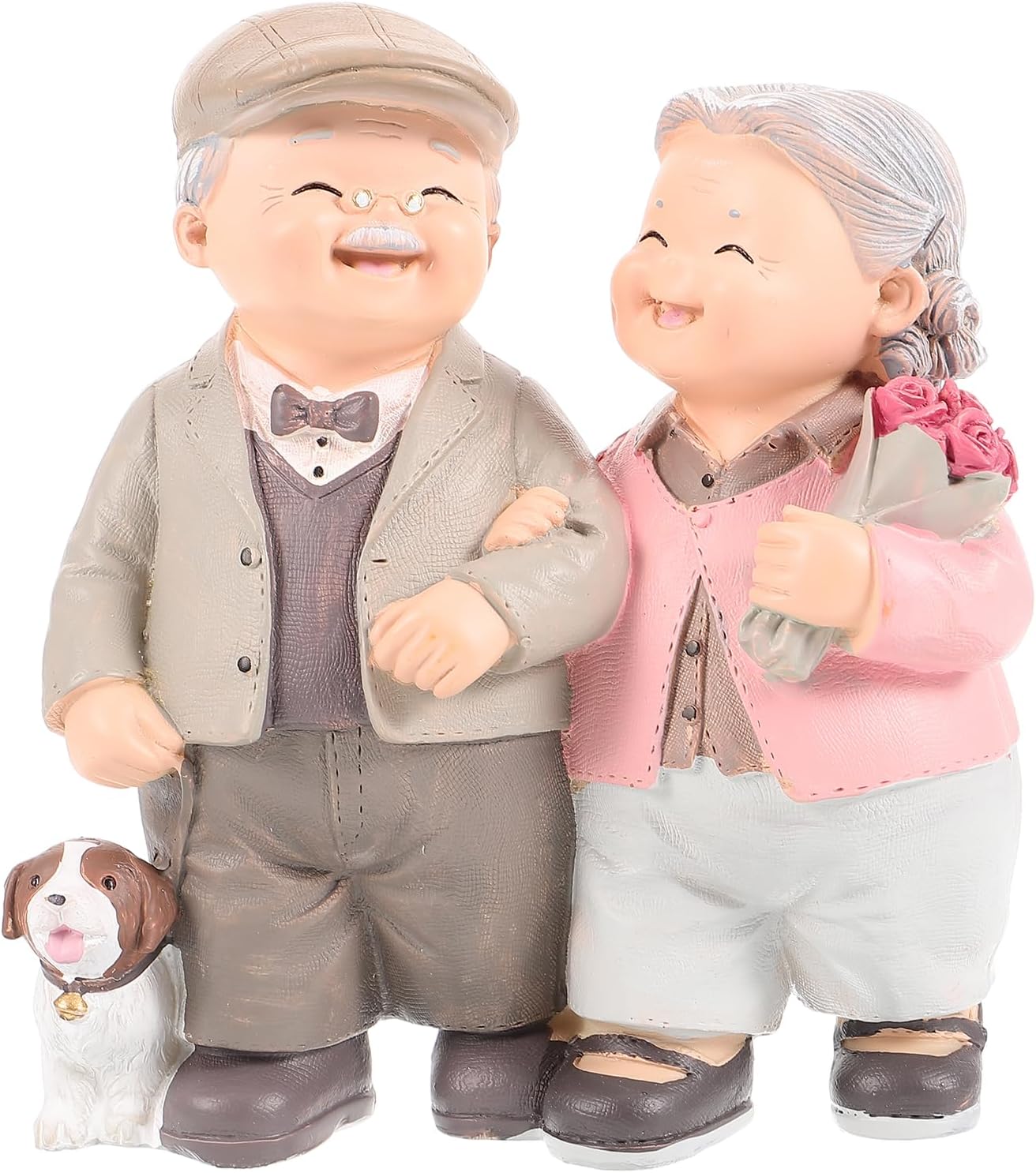 Homoyoyo Vintage Resin Lovers Statue - Miniature Grandma & Grandpa ...