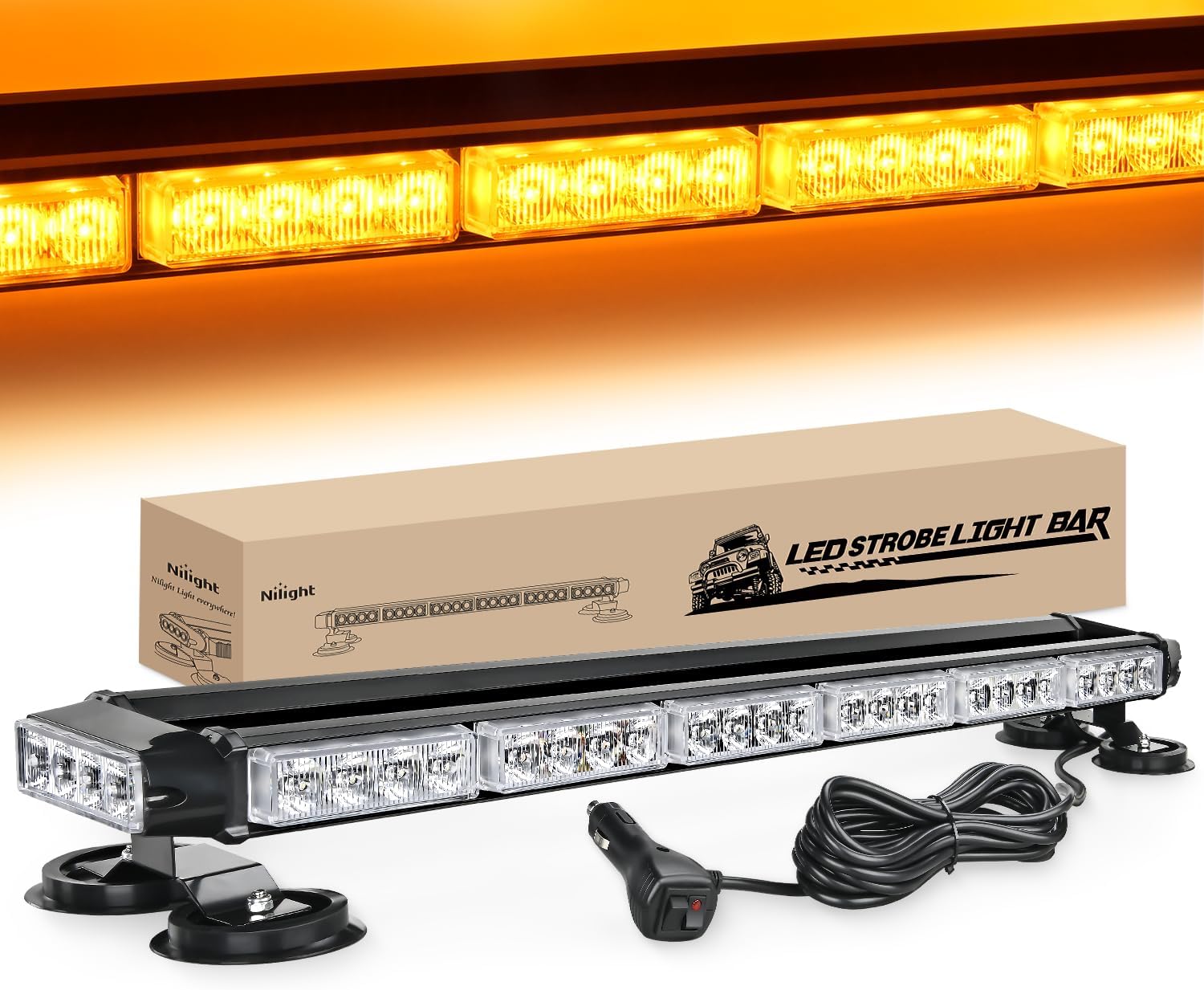 Amazon.com: Nilight 29.5" Roof Top Strobe Lights 56LED Hazard Light Emergency Safety Warning LED ...