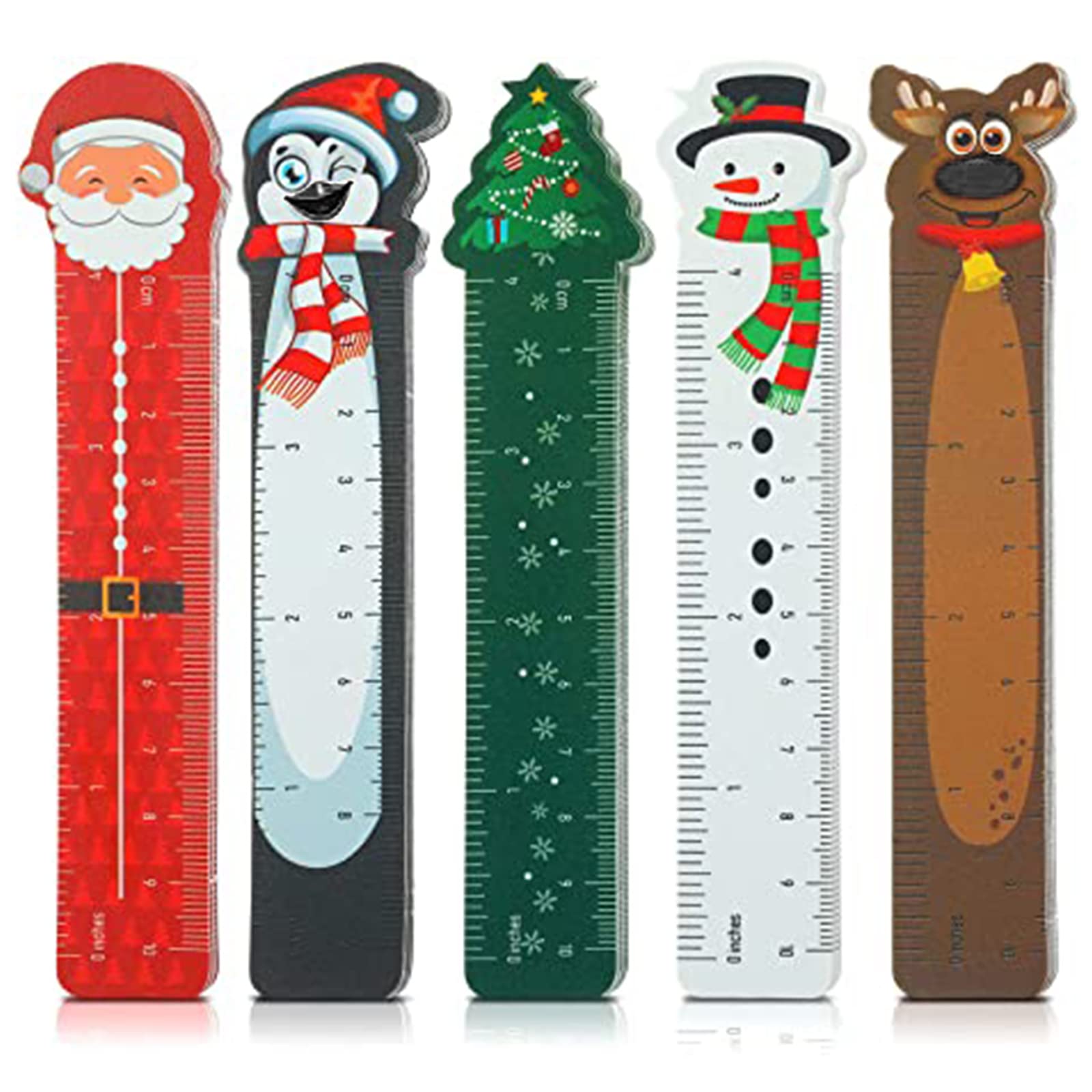 Amazon.com : 75 Pieces Christmas Theme Bookmark Rulers for Kids ...