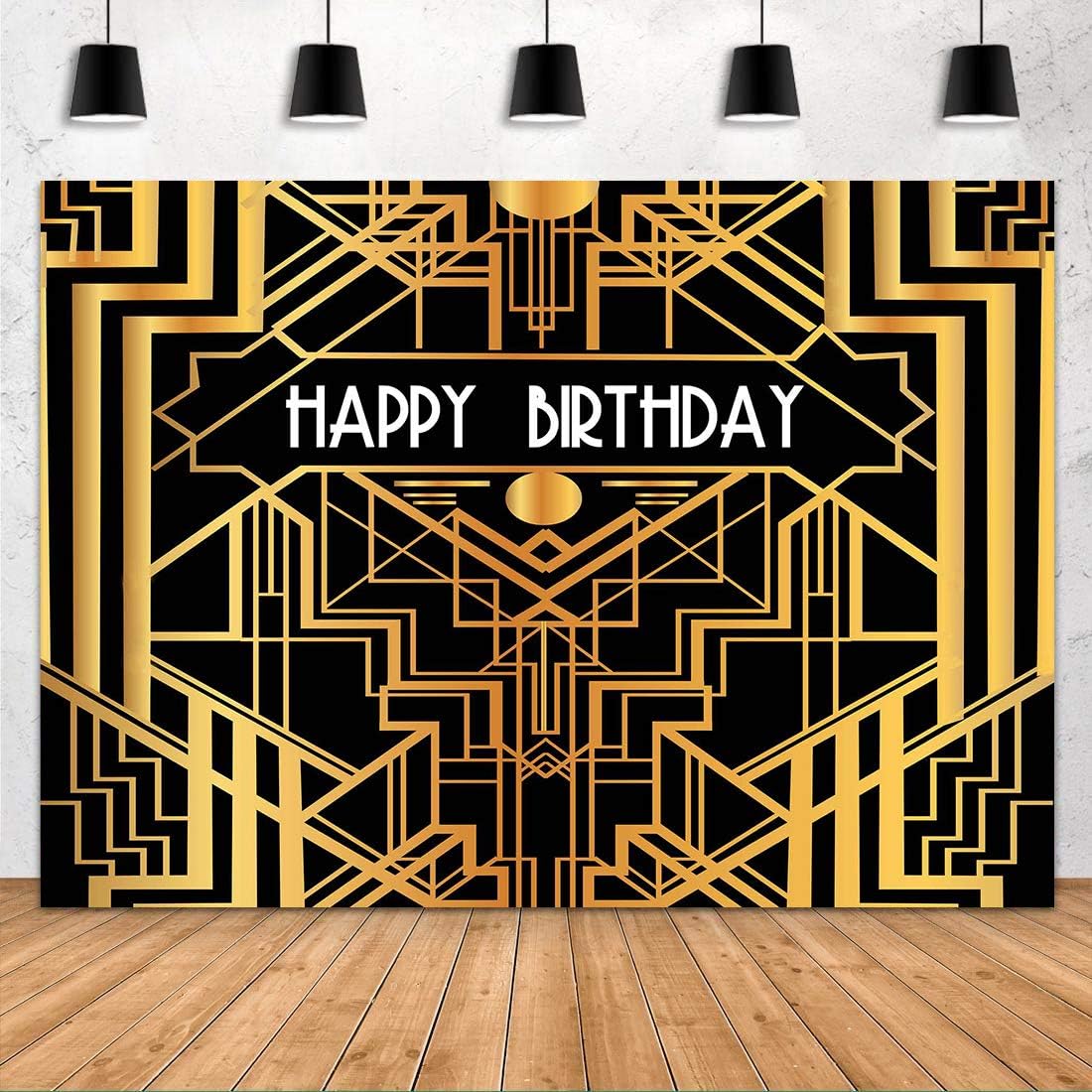 Amazon.com : CSFOTO 10x7ft Happy Birthday Backdrop for Men Black Gold ...