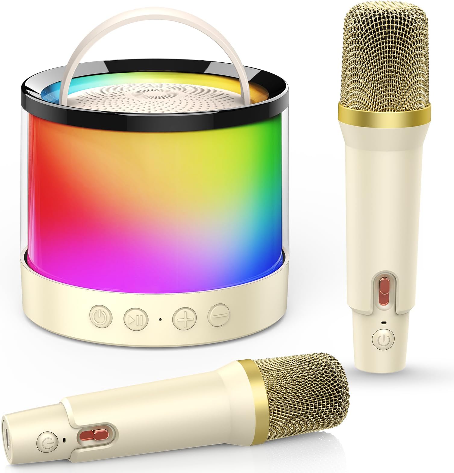 Amazon.com: Kids Karaoke Microphone Machine Toy: Colorful LED Portable ...