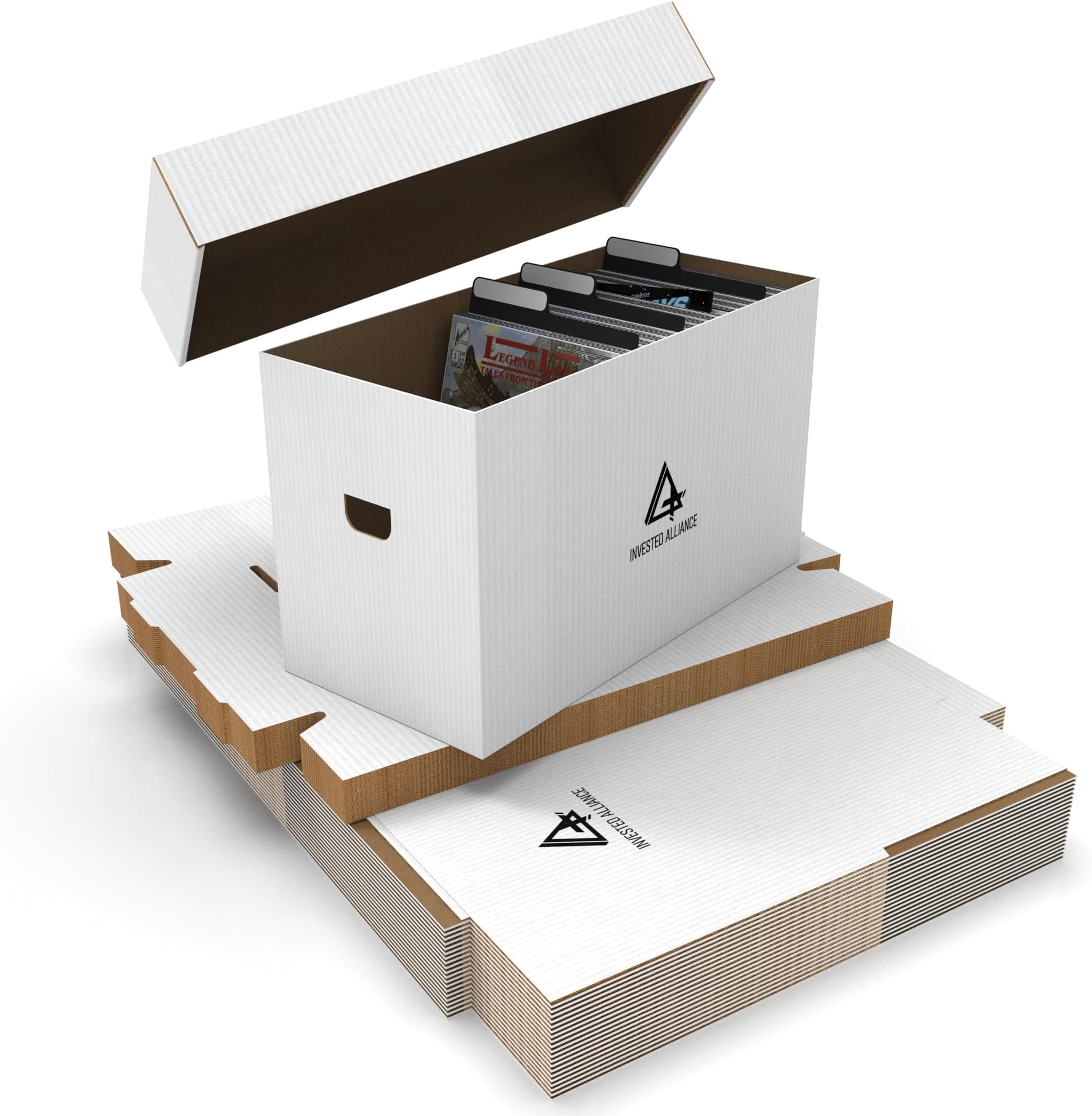 Amazon.com: BCW Short Comic Storage Box -10 ct | White Corrugated Paper ...