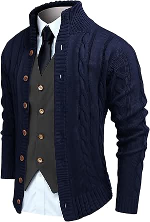 Amazon.com: COOFANDY Men's Slim Fit Cardigan Sweater Business Casual ...