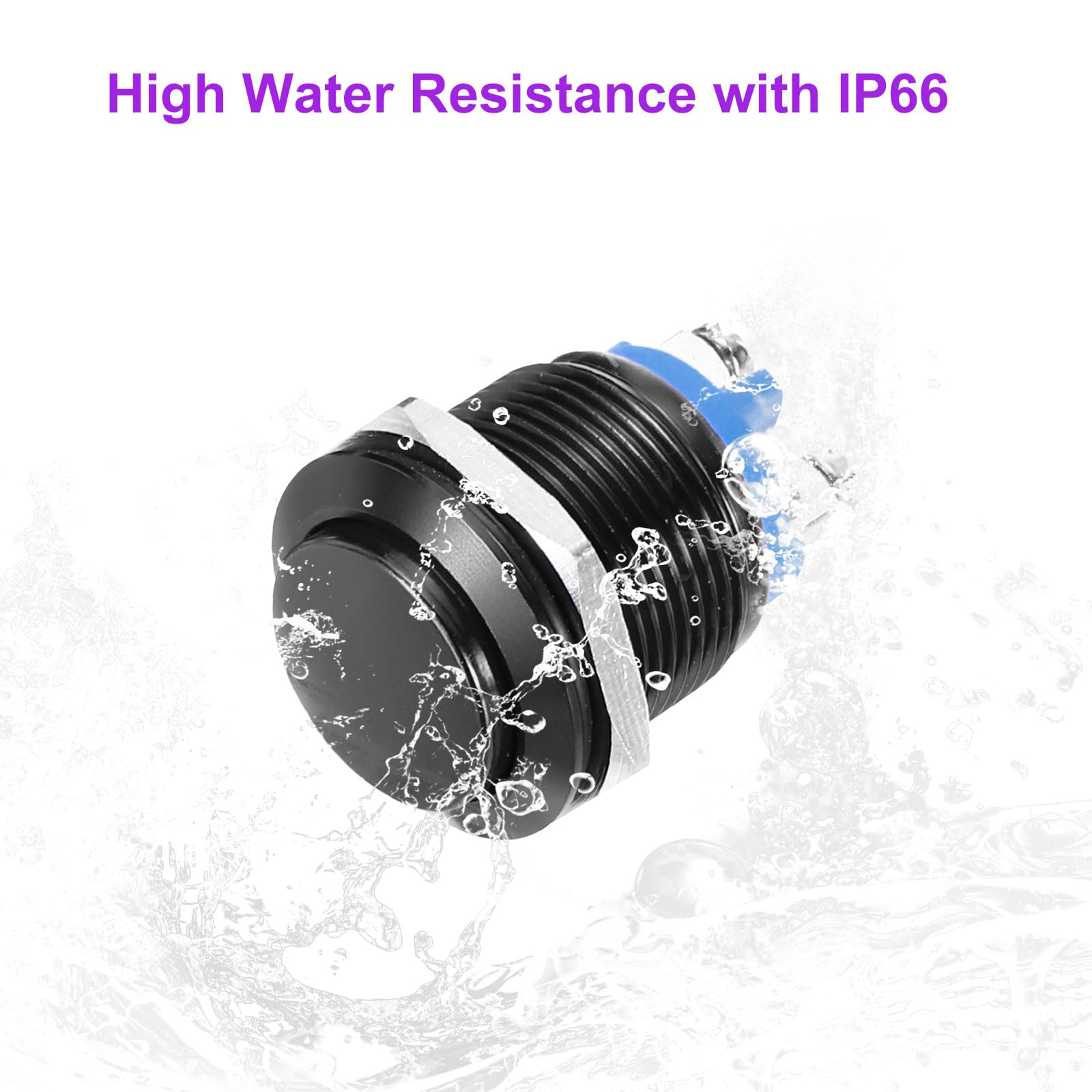 Snapklik.com : 1 Pcs 19mm / 3/4" Push Button Switch, IP66 1NO 0-250V 5A ...