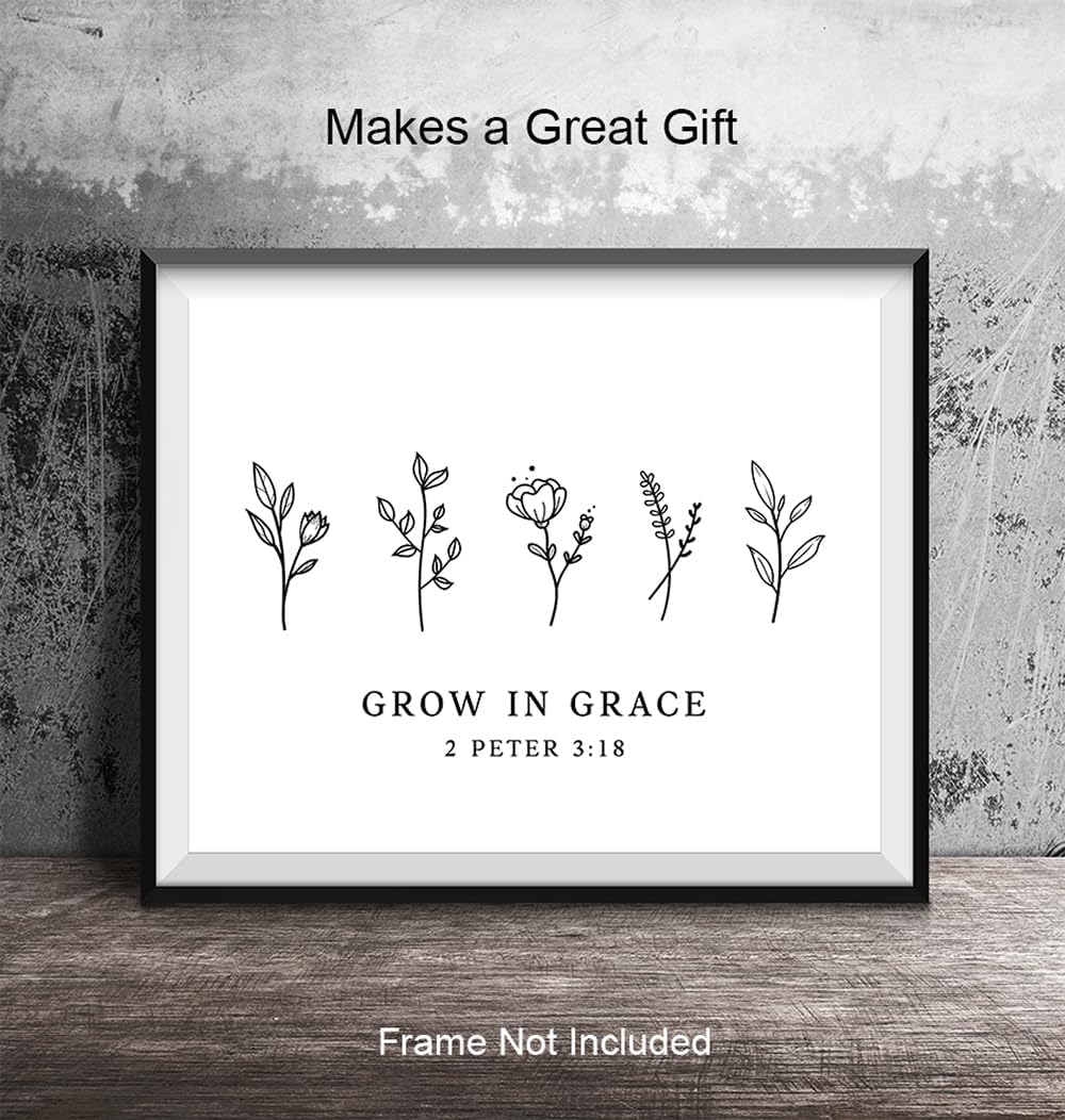 Bible Verse Farmhouse Wall Art – Botanical Wall Decor Christian Gifts ...