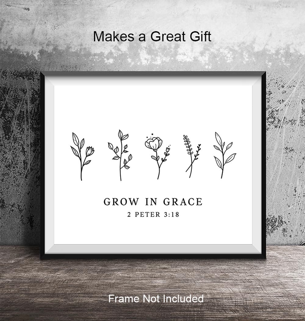 Bible Verse Farmhouse Wall Art – Botanical Wall Decor Christian Gifts ...