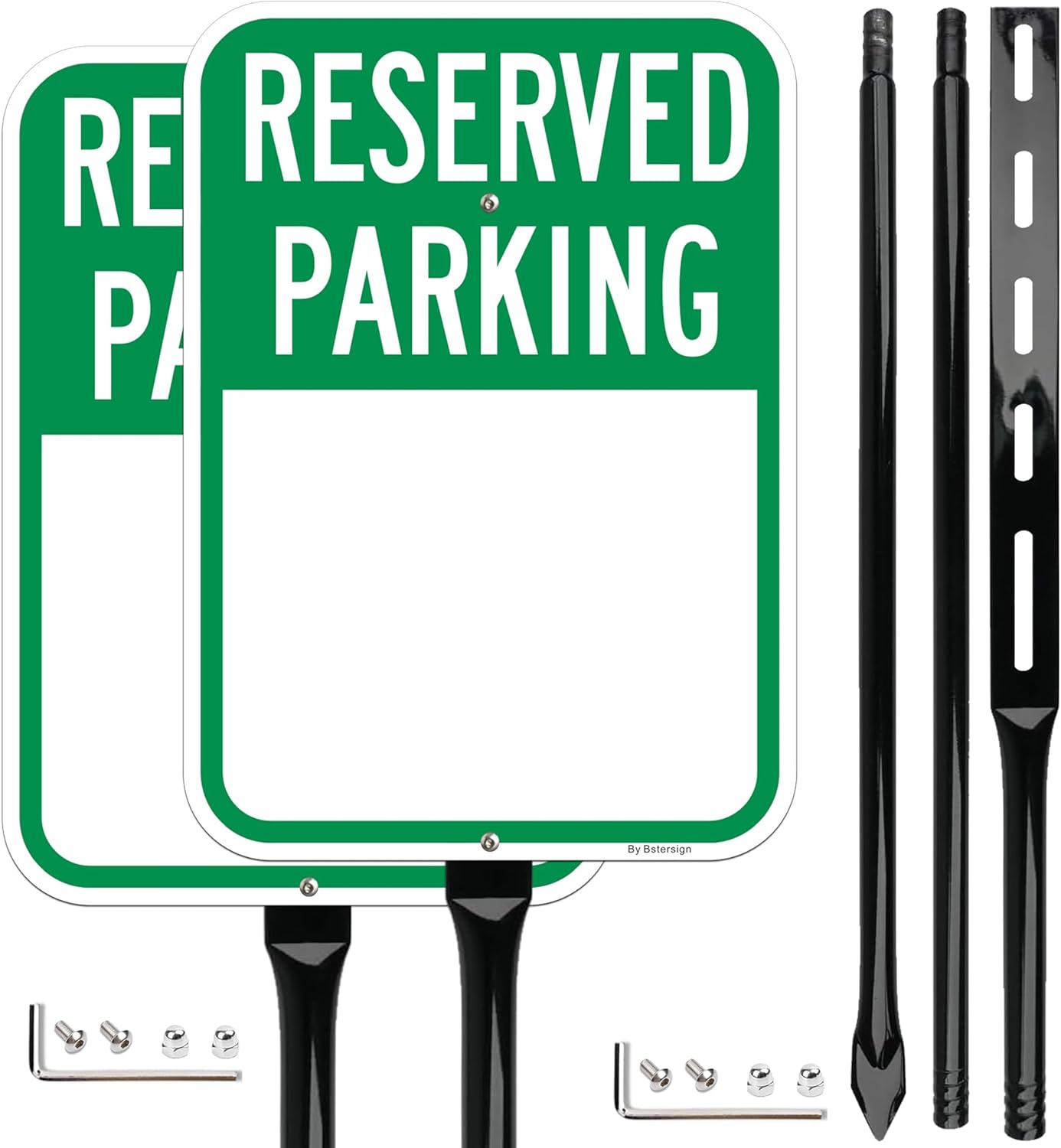 Amazon.com: Blank Reserved Parking Signs with 54 Inch Heavy Duty Metal ...