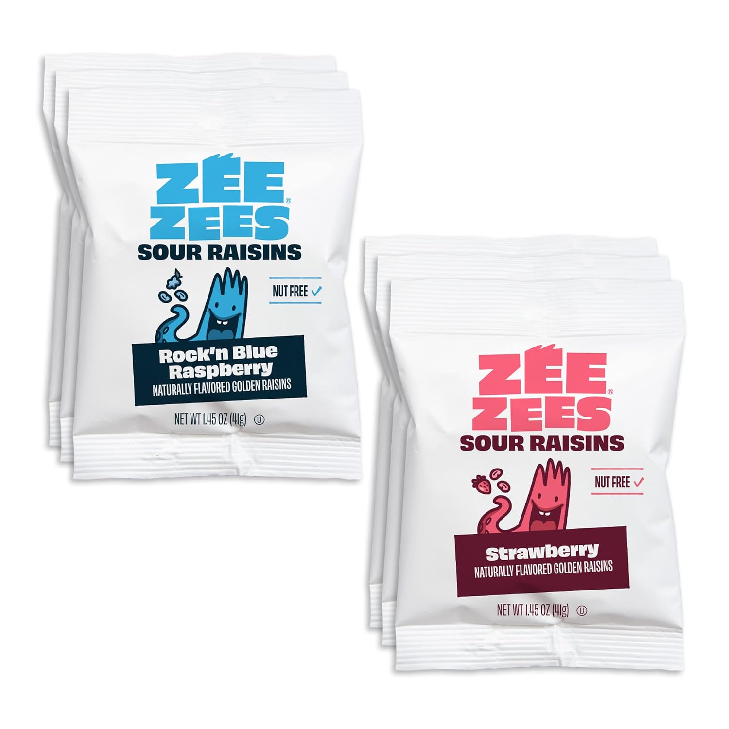Amazon.com: Zee Zees Sour Raisins, Variety Pack - Rock'n Blue Raspberry ...