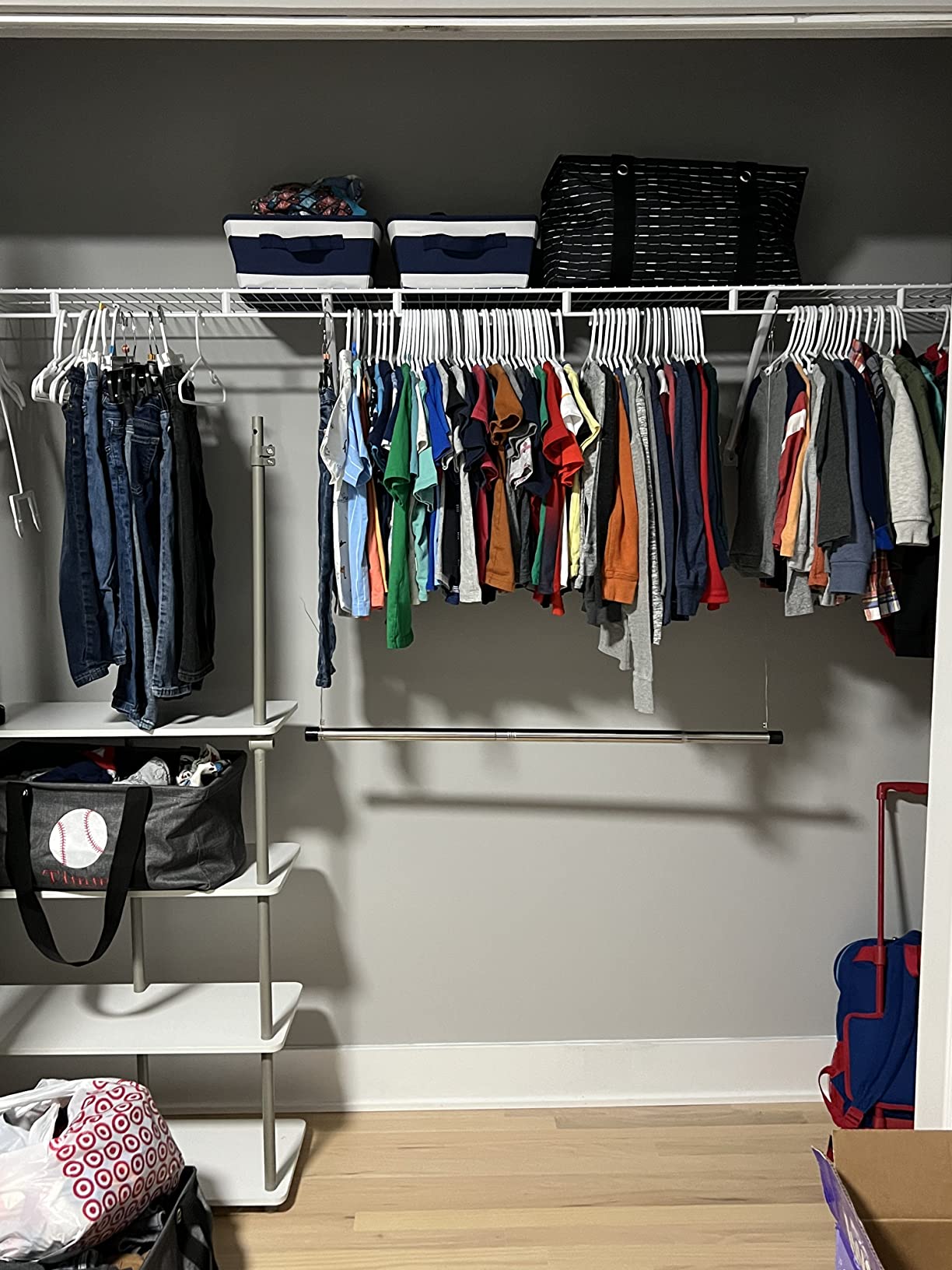 Amazon.com: Hanging Closet Rod, Silver Adjustable Width 15 to 40 Inch ...