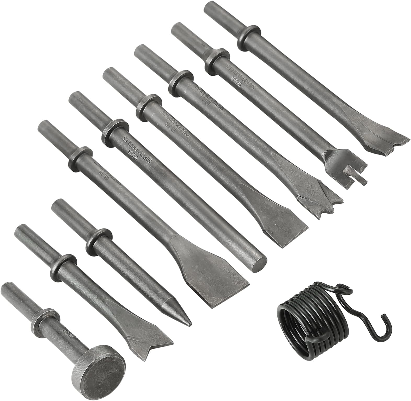 AMGSH 10 Pcs Air Hammer Pneumatic Chisels Tools, 9pcs 0.401'' (10mm ...