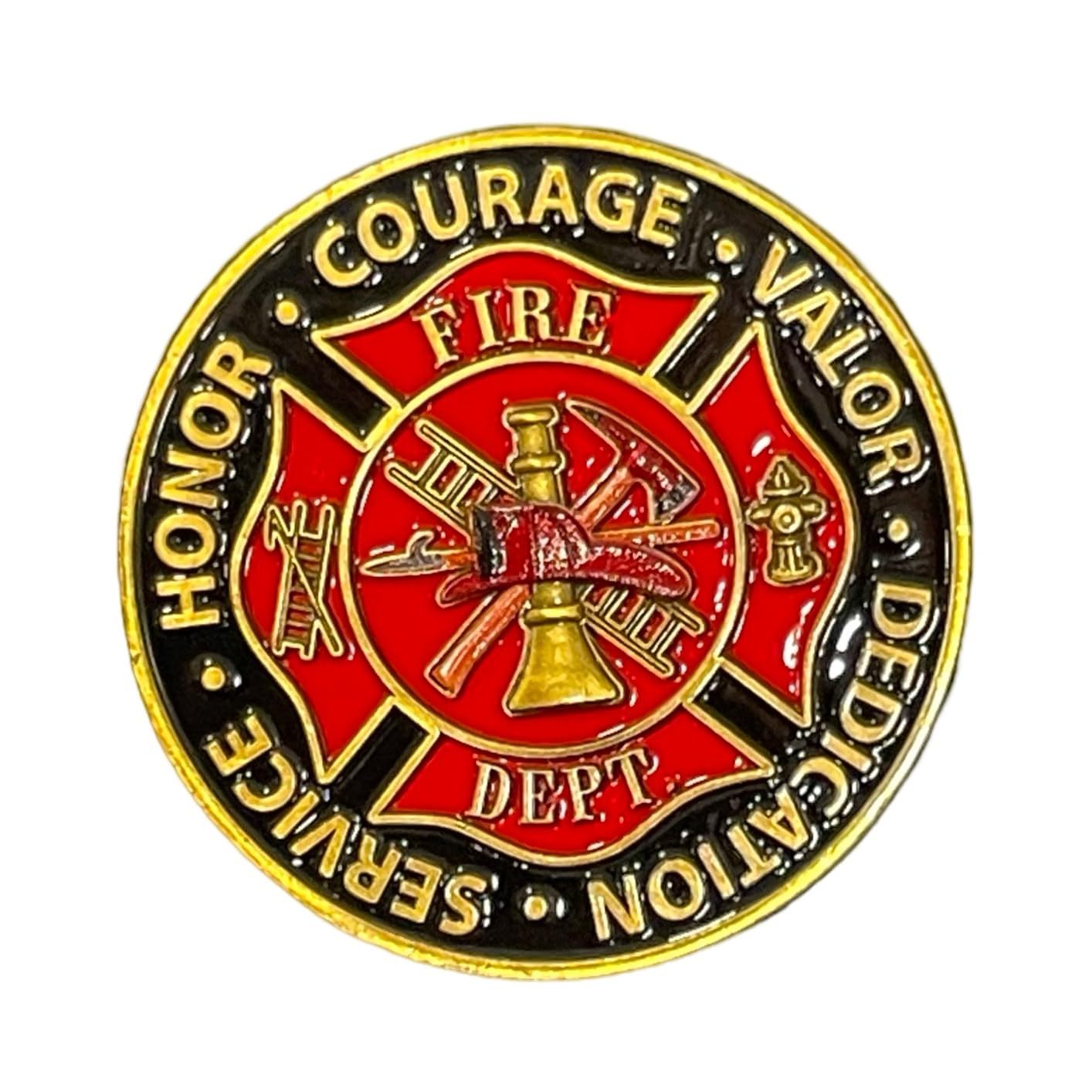 Amazon.com: Firefighter Honor and Bravery Challenge Coin - Bold Red and ...