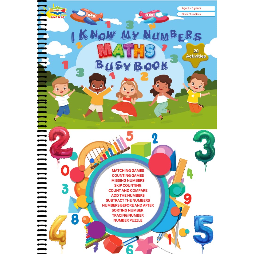 Buy OMNY Maths Busy Book for 2 - 4 years, Covers 20 Topics of maths ...