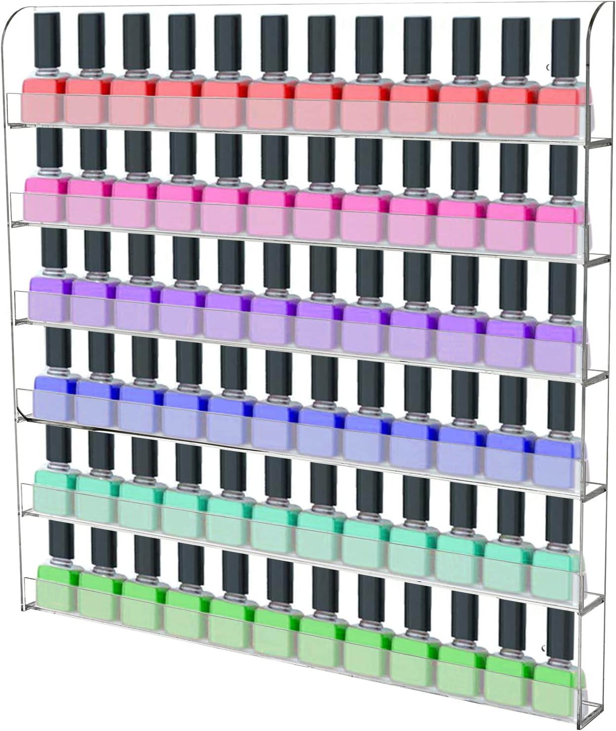 Mgorgeous 6 Tier Nail Polish Display Stand - Acrylic Wall Mounted Nail ...