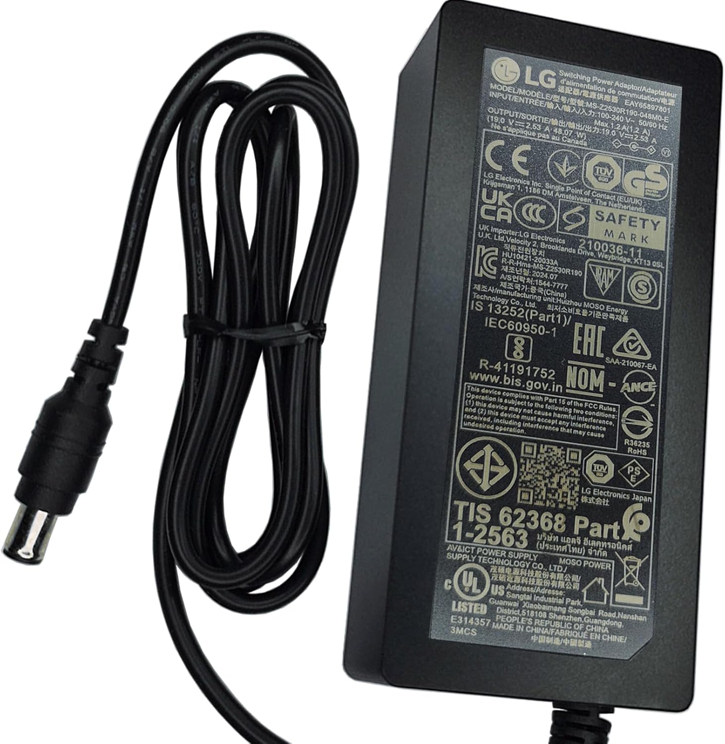 Amazon.com: Original 19V 2.53A AC/DC Adapter for LG 29" 27" 32" Monitor ...