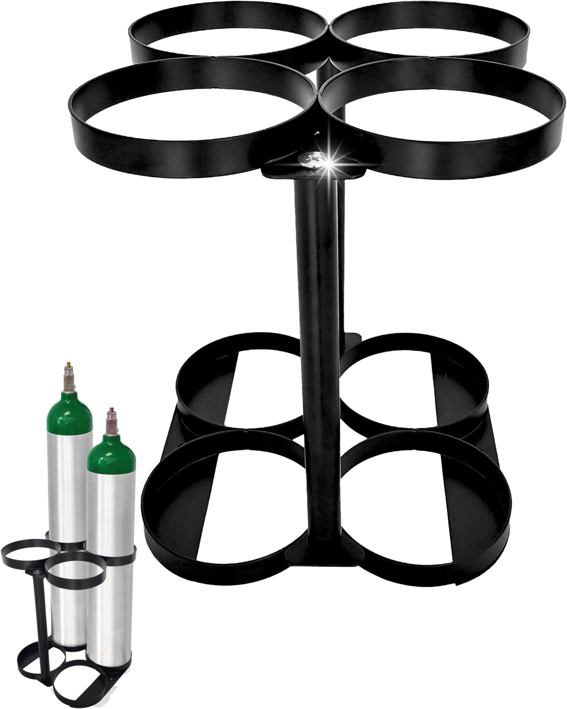 Amazon.com: Metal Oxygen Cylinder Stand - Holds 1 D, E, M9, or M7 ...