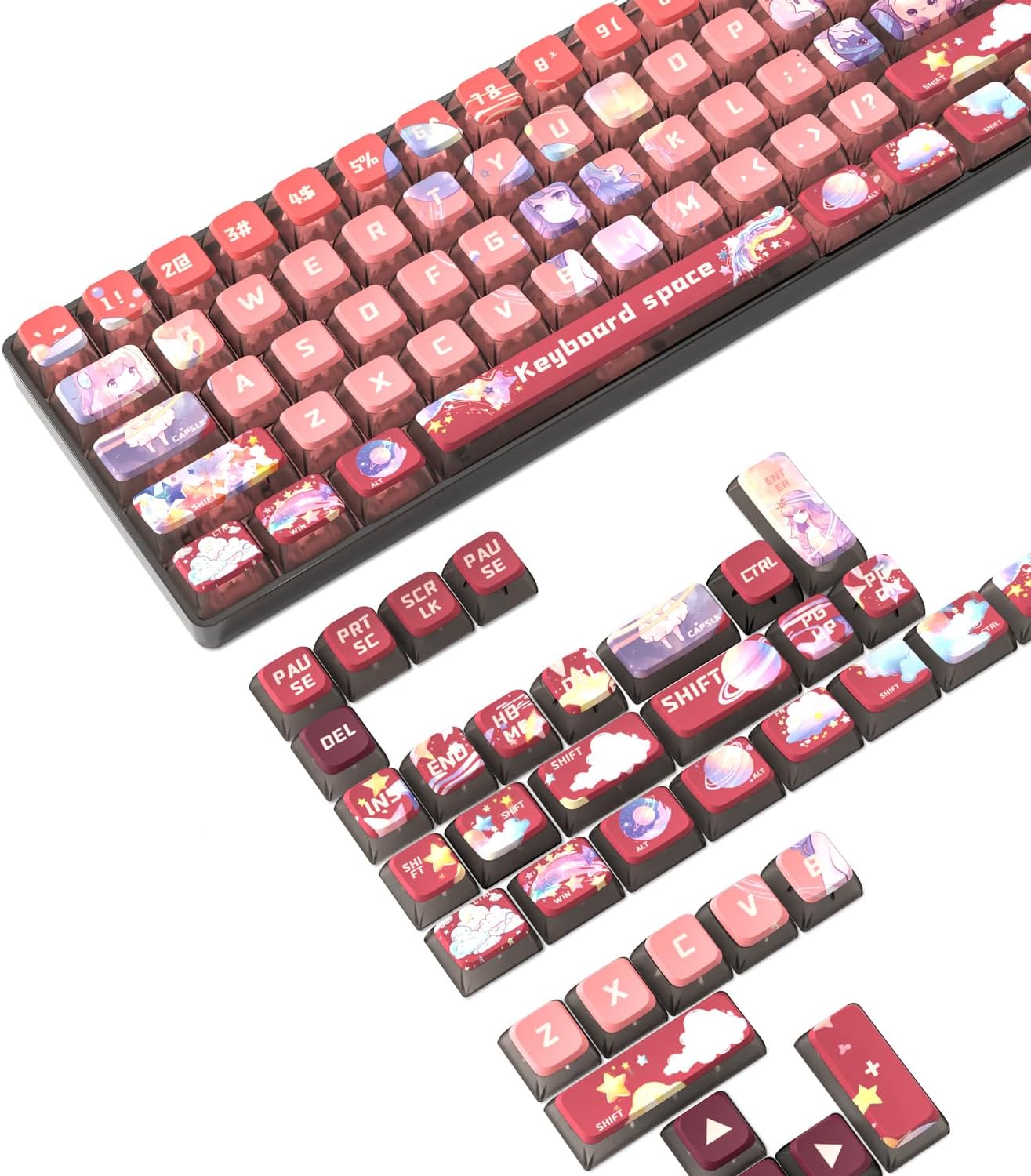 Amazon.com: 120 Key PBT Pudding Keycap Set ASA Profile with ...