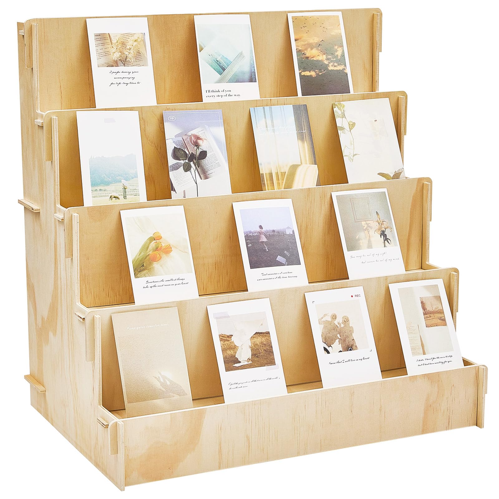 Snapklik.com : Barydat Wooden Card Display Stand Stationary Organizer ...