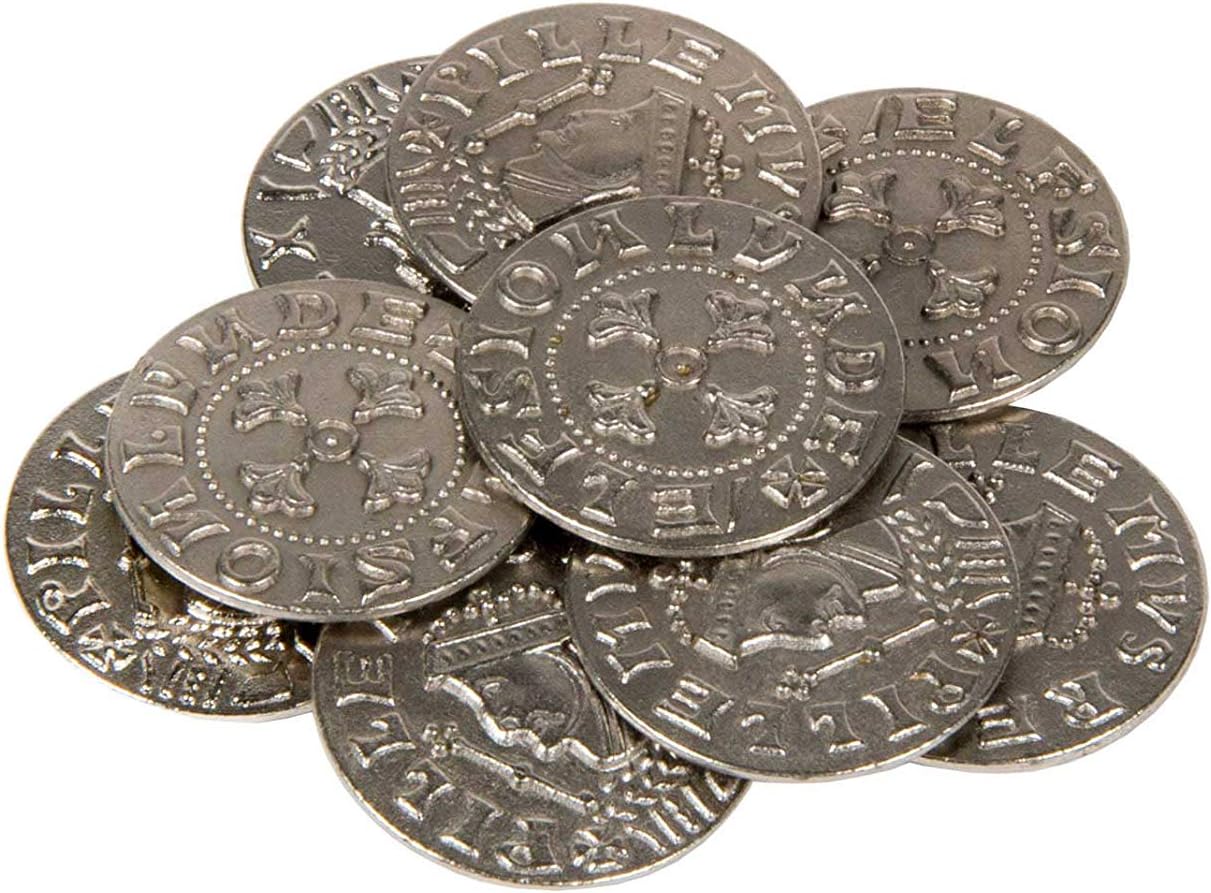 Amazon.com: The Broken Token Prop Coins - 30mm Silver Middle Ages ...