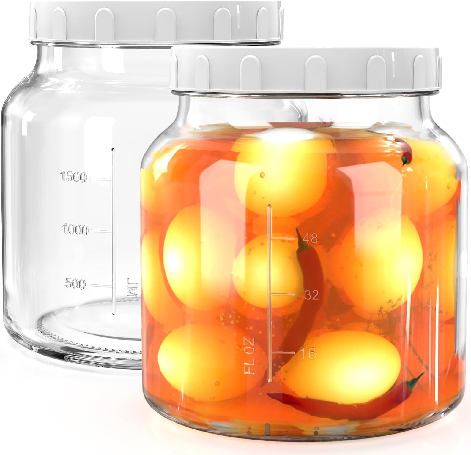 Amazon.com: JARMING COLLECTIONS Mason Jars 16 oz Glass Extra Wide Mouth ...