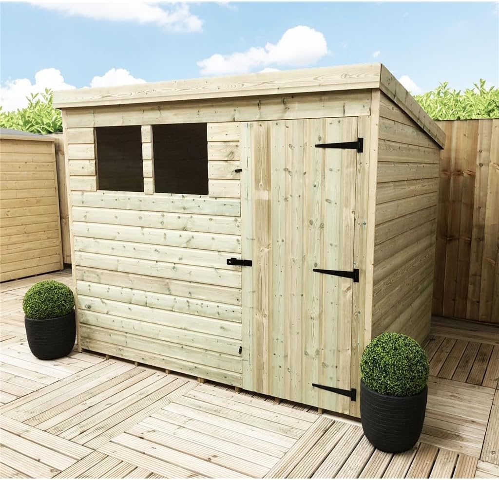 7 x 5 Garden Shed Pressure Treated T&G PENT Wooden Garden Shed - 2 ...