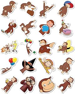 Amazon.com: 20 Pcs Stickers Pack Curious Aesthetic George Waterproof ...