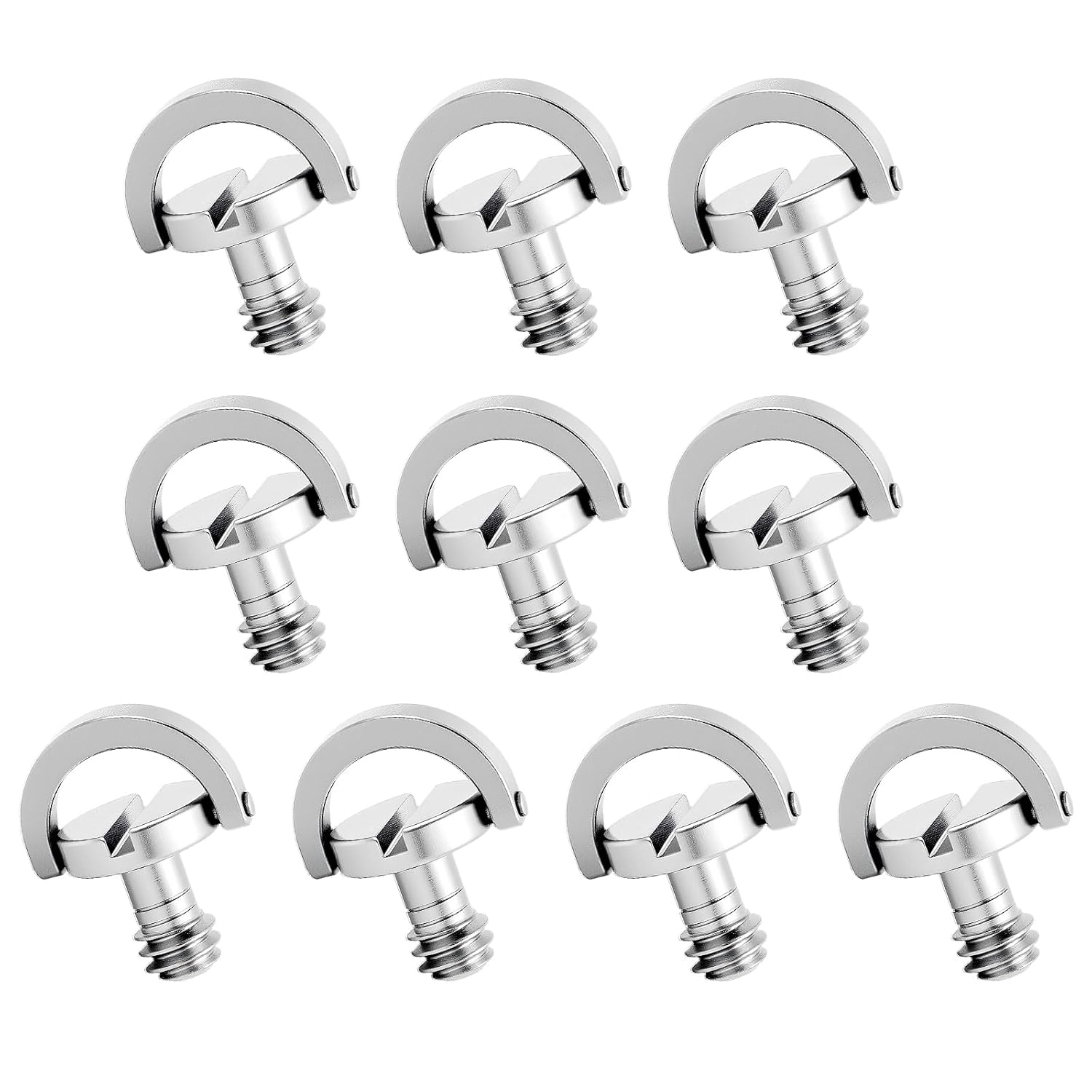 Amazon.com : 10 Pack Stainless Steel D Ring Screw Hinged Holder, 1/4 ...