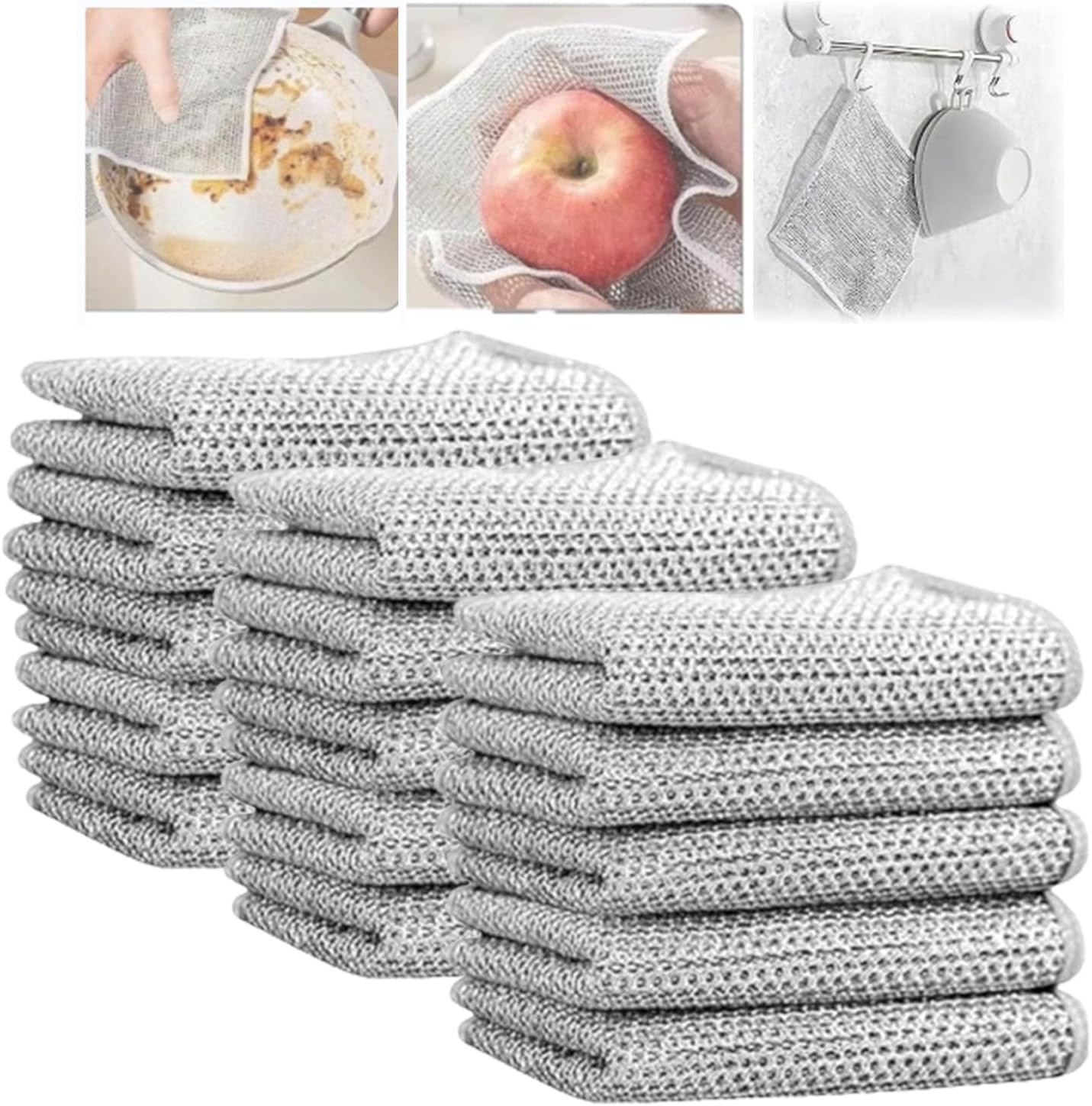 Amazon.com: Acssart Wire Dishcloth, Acssart Cleaning Cloth, Acssart Non ...