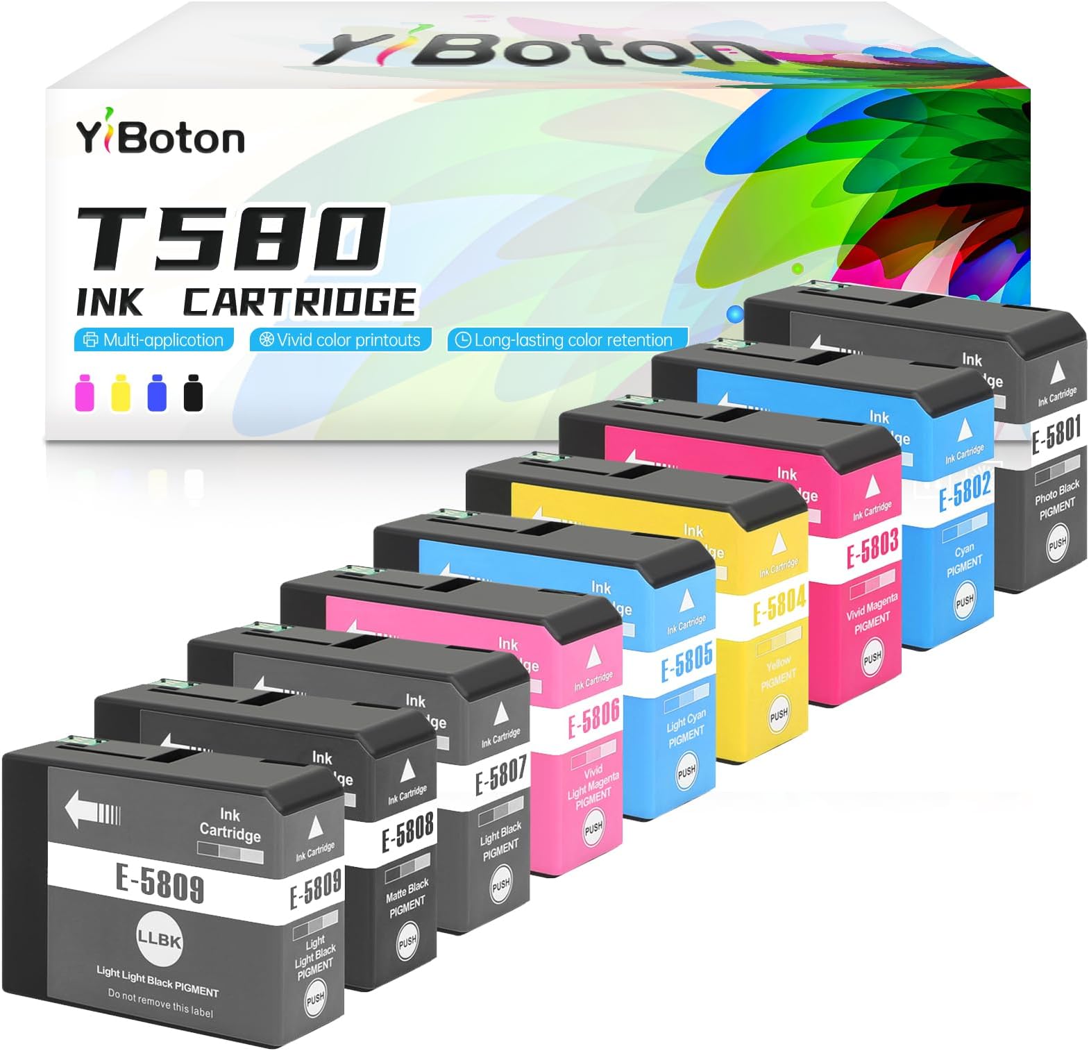 Amazon.com: 9Pcs/Set T5801 T5801-T5809 Empty Refill Ink Cartridge with ...