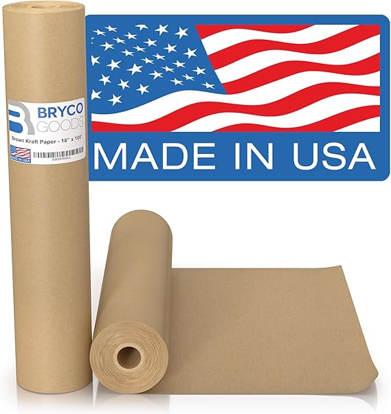 Amazon.com: Bryco Goods 18" x 1,200" Brown Kraft Packing Paper ...