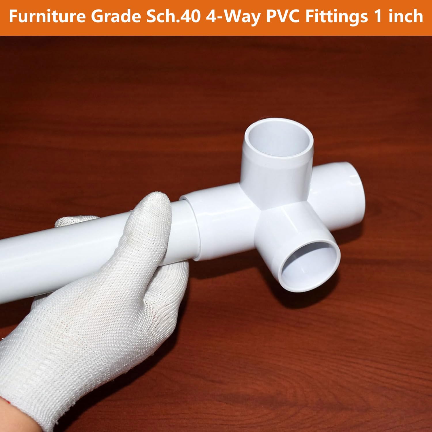 Snapklik.com : letsFix 1" PVC Fittings 4 Way (4-Pack) Furniture Grade ...
