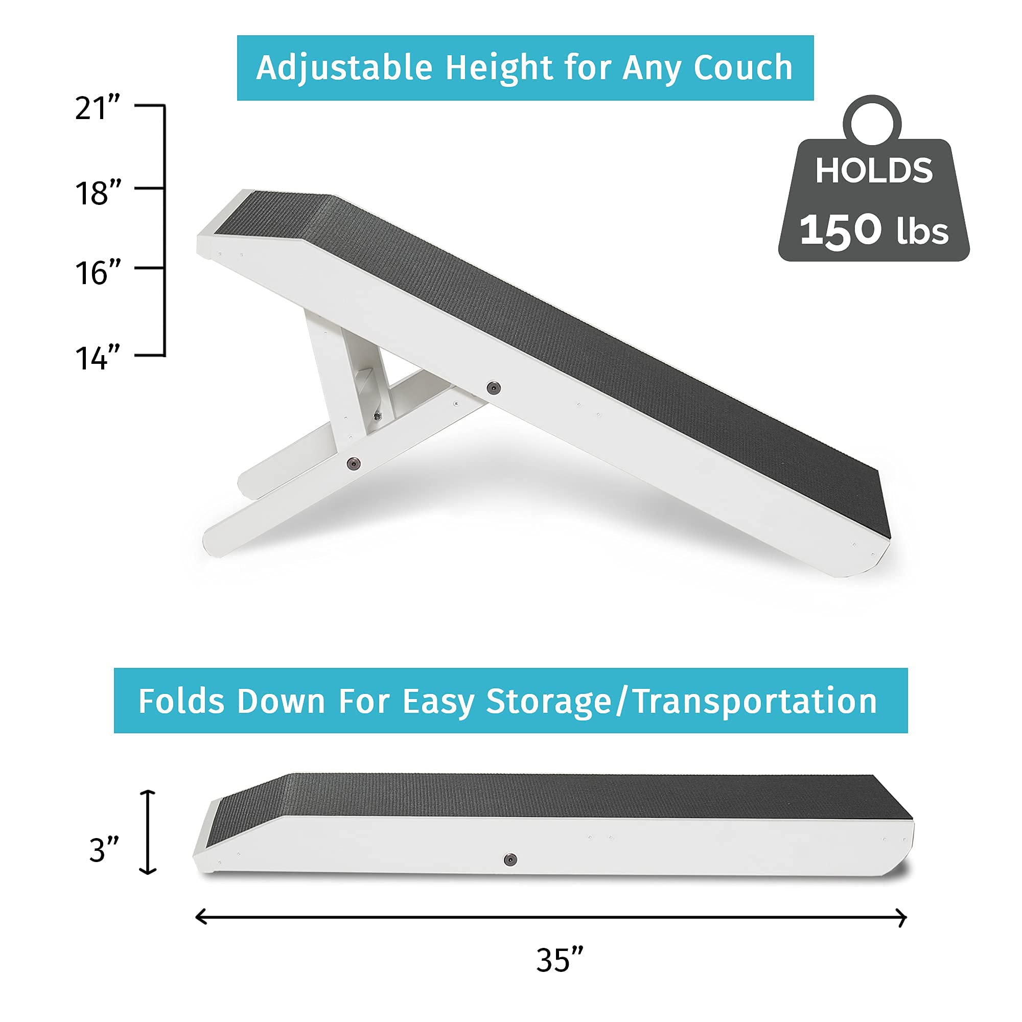 DoggoRamps - Couch Ramp for Dogs - Solid Hardwood - Adjustable Height ...