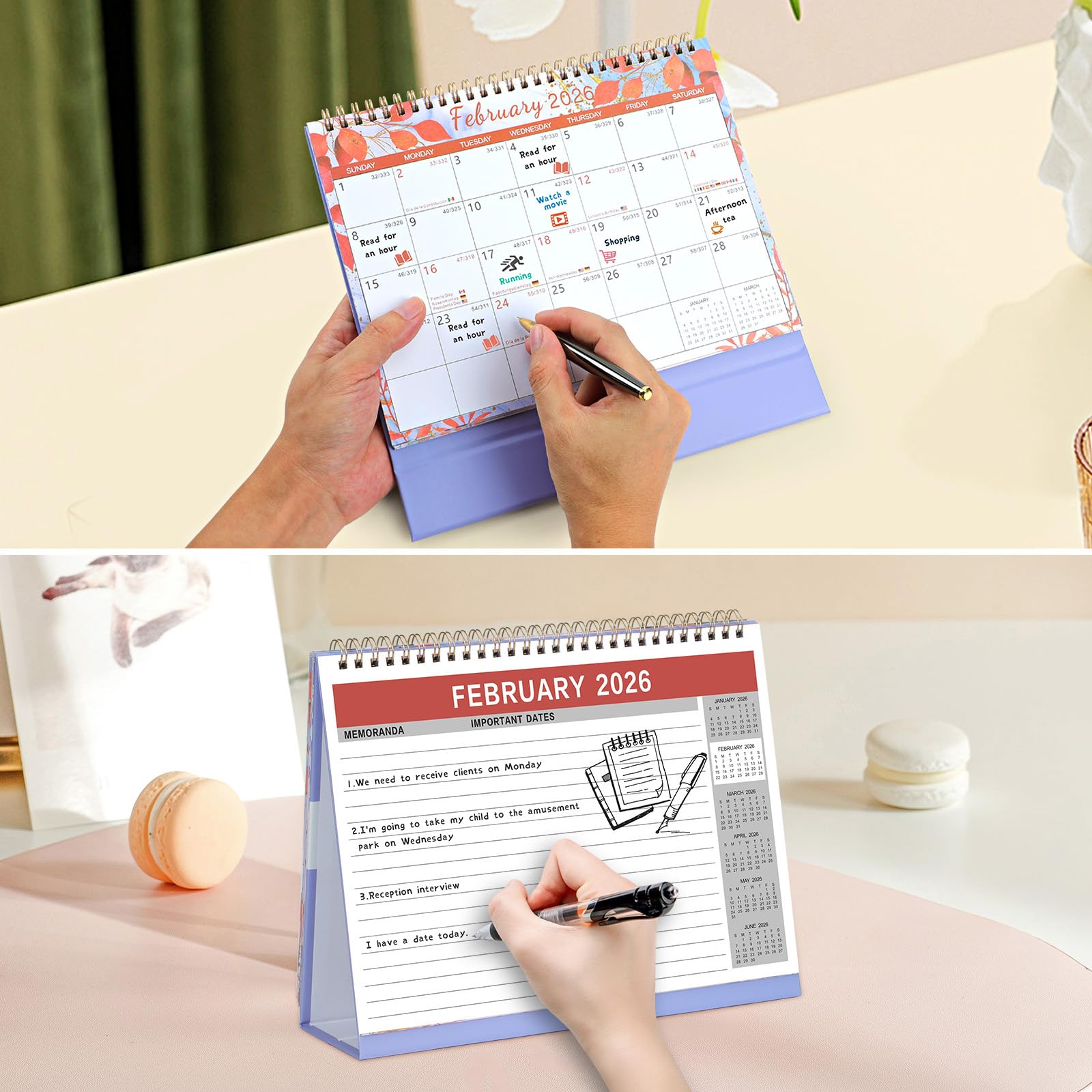 24 Month Planner ZEEYUAN 2026-2027 Desktop Calendar - 24 Month Flip ...