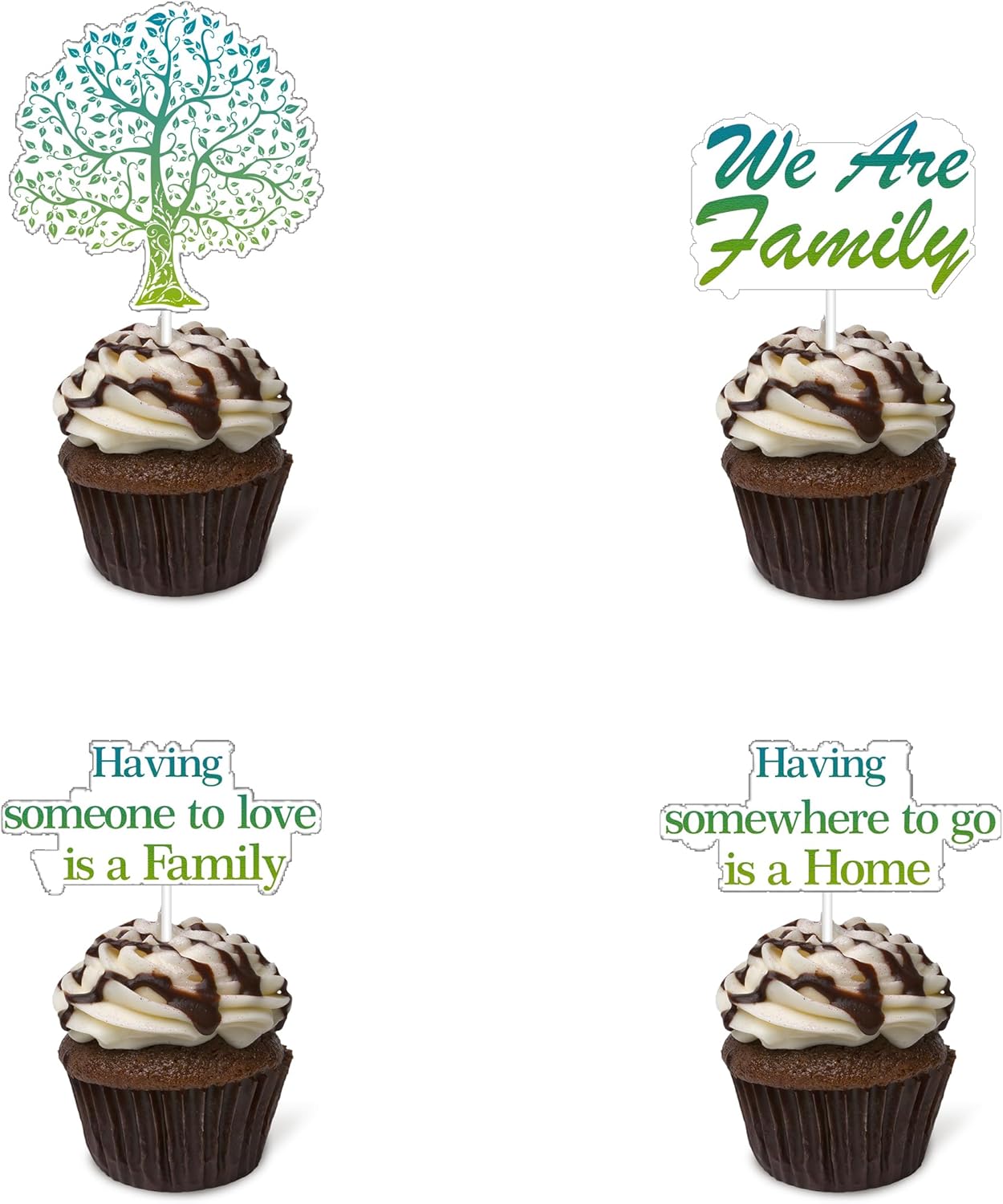 Amazon.com: 24pcs Family Reunion Cupcake Topper Family Tree Photo Booth ...