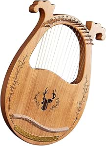 Amazon.com - 16-String Wooden Lyre Harp with Tuning Wrench 3pcs Picks ...
