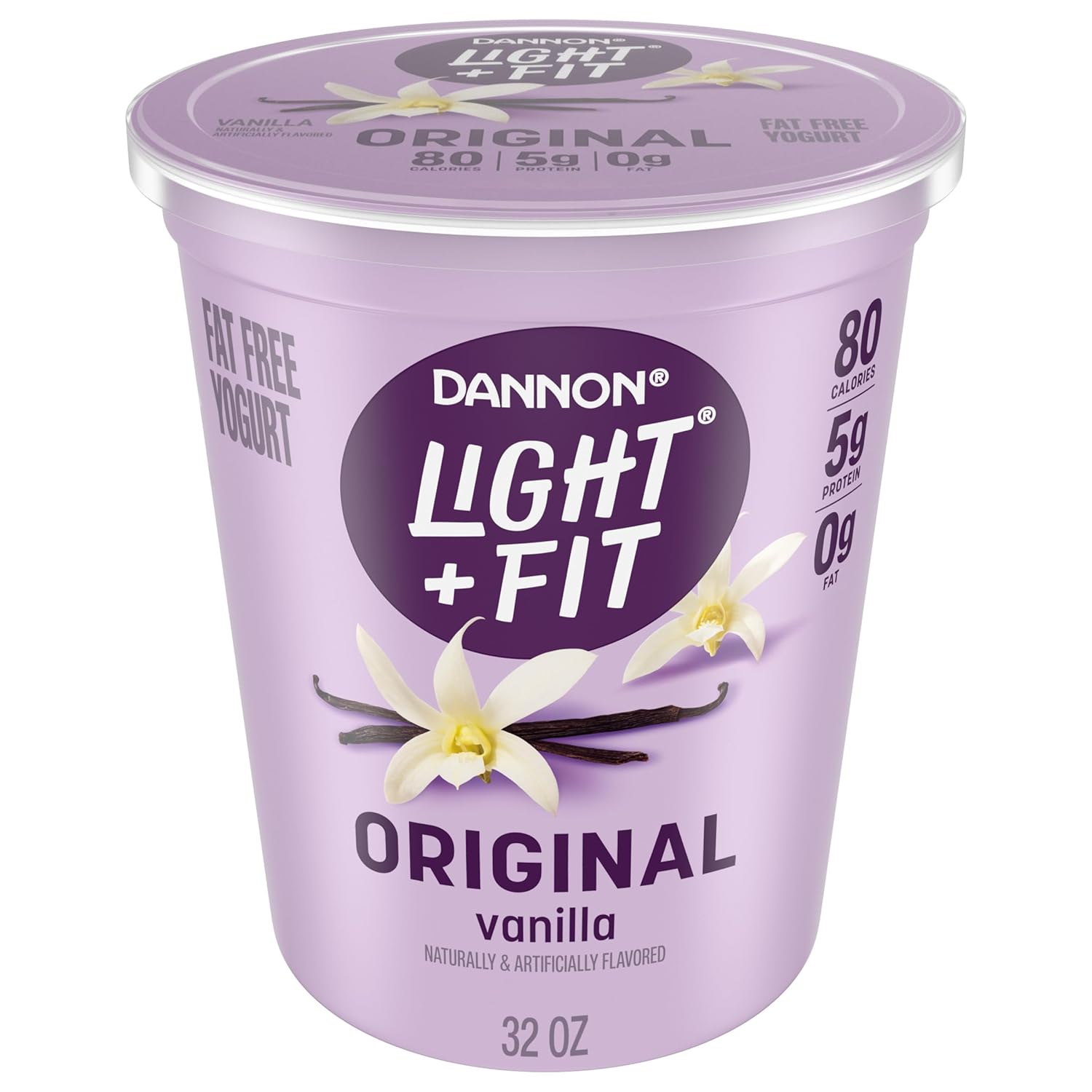 Amazon.com: Dannon Light + Fit Vanilla Fat Free Yogurt, Creamy and ...