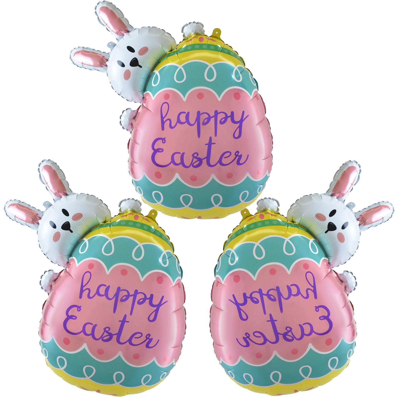 Amazon.com: HADCKJA Easter Bunny Eggs Balloons Easter Balloons Happy ...