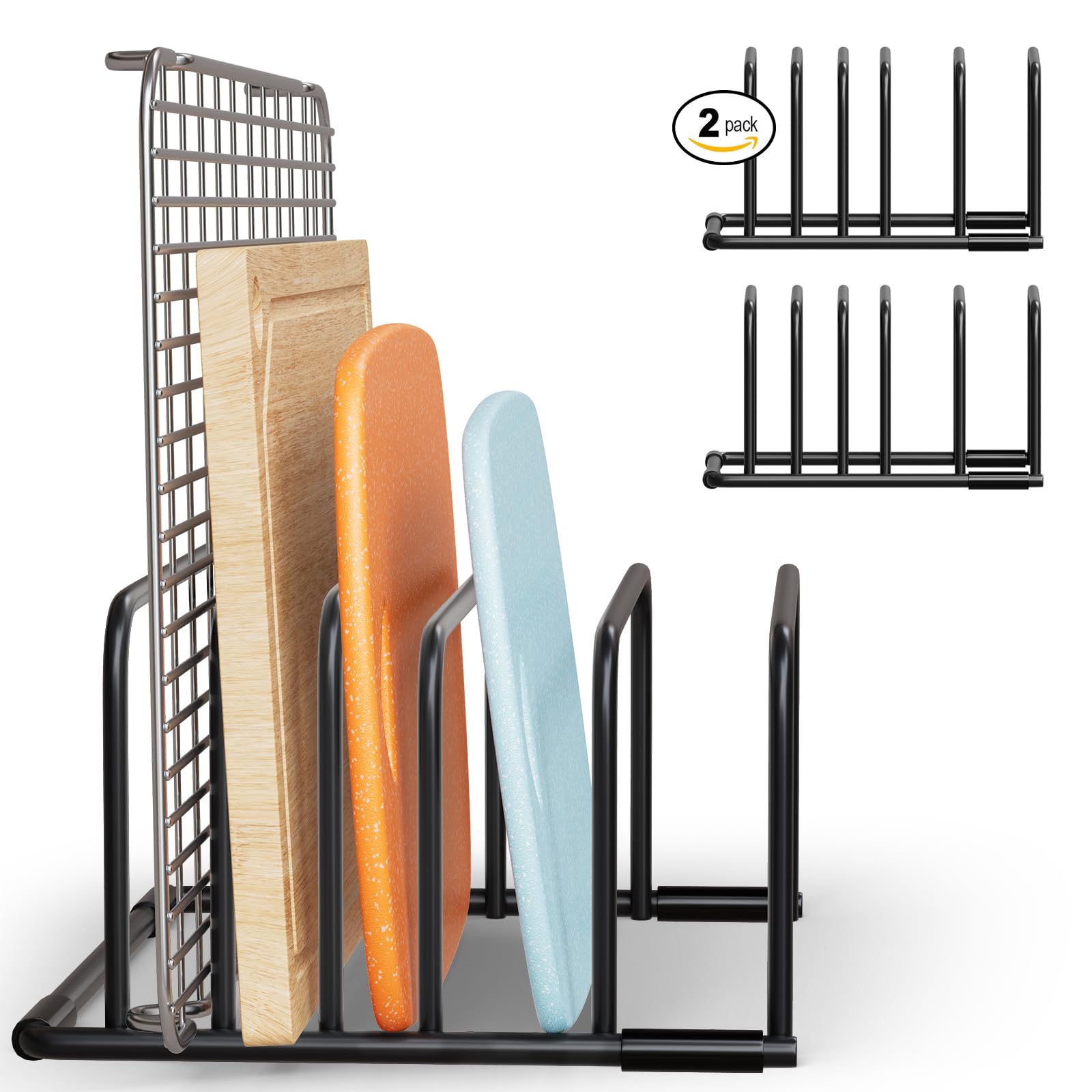Amazon.com: SAGLAU Cutting Board Organizer Rack - Metal Holder Stand ...